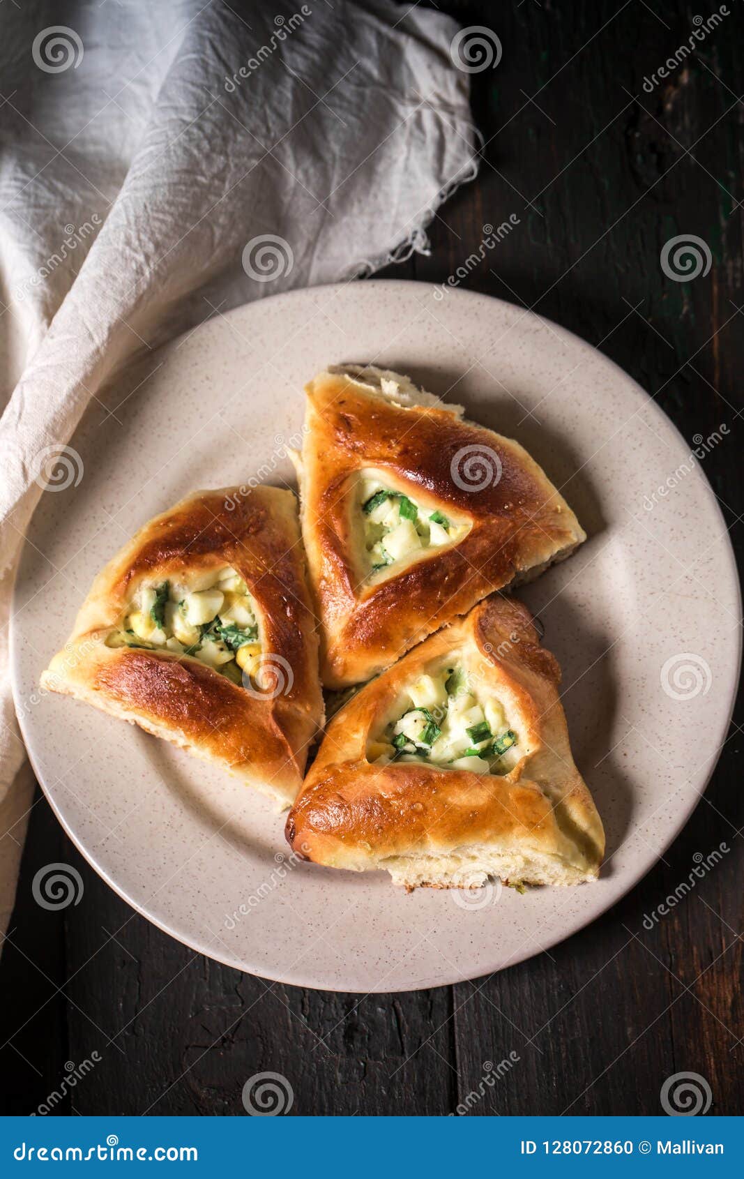 Triangle pie, top view stock photo. Image of gourmet - 128072860