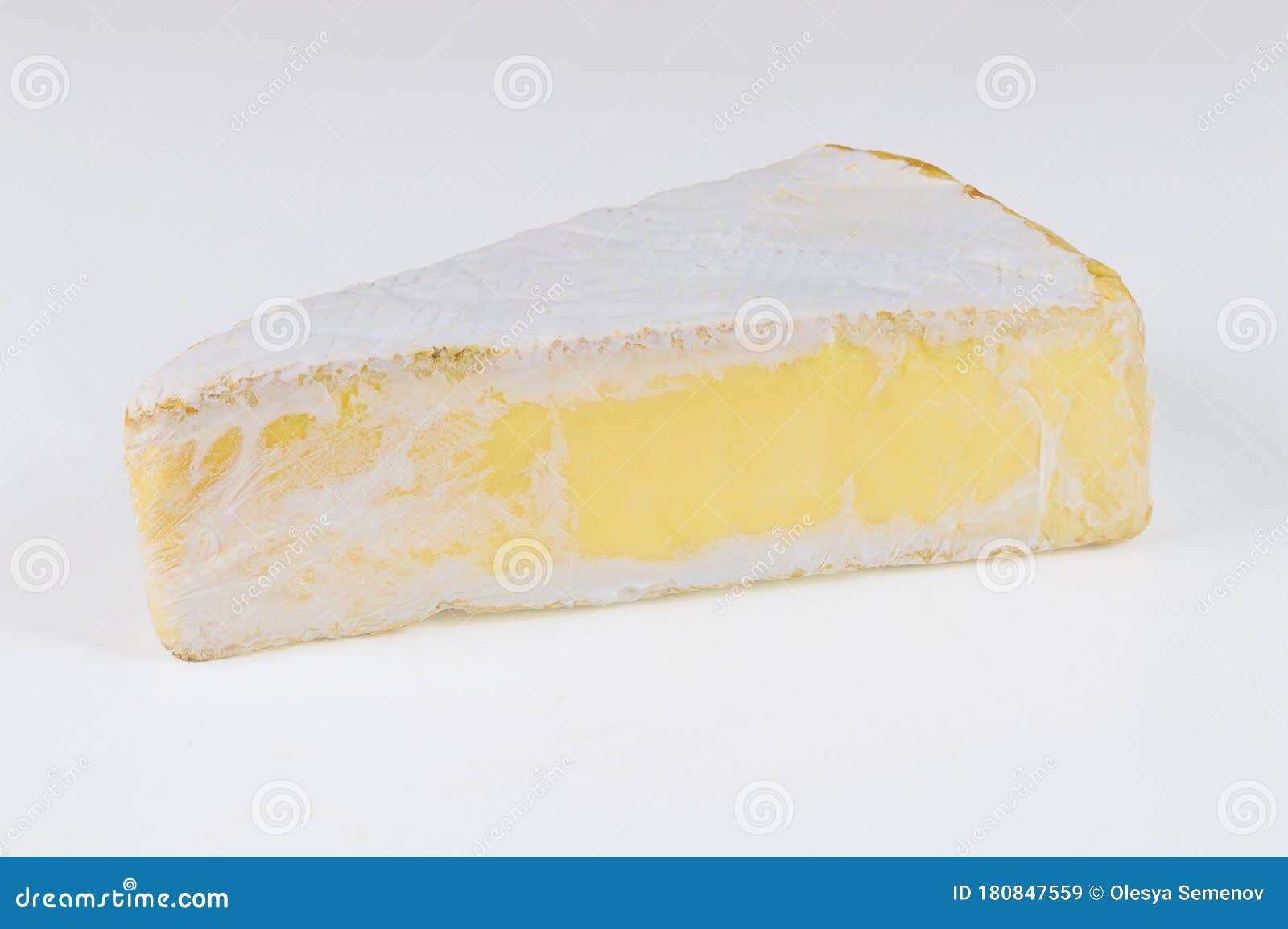 Triangle Piece of Brie Creme Cheese Stock Image - Image of dairy ...