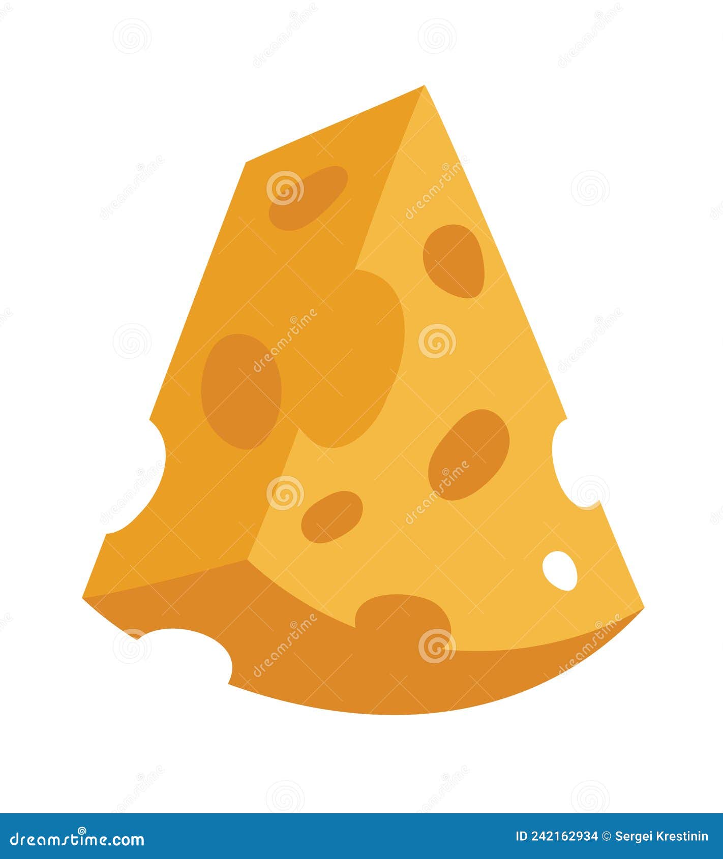 Triangle piece of cheese. stock vector. Illustration of slice - 242162934