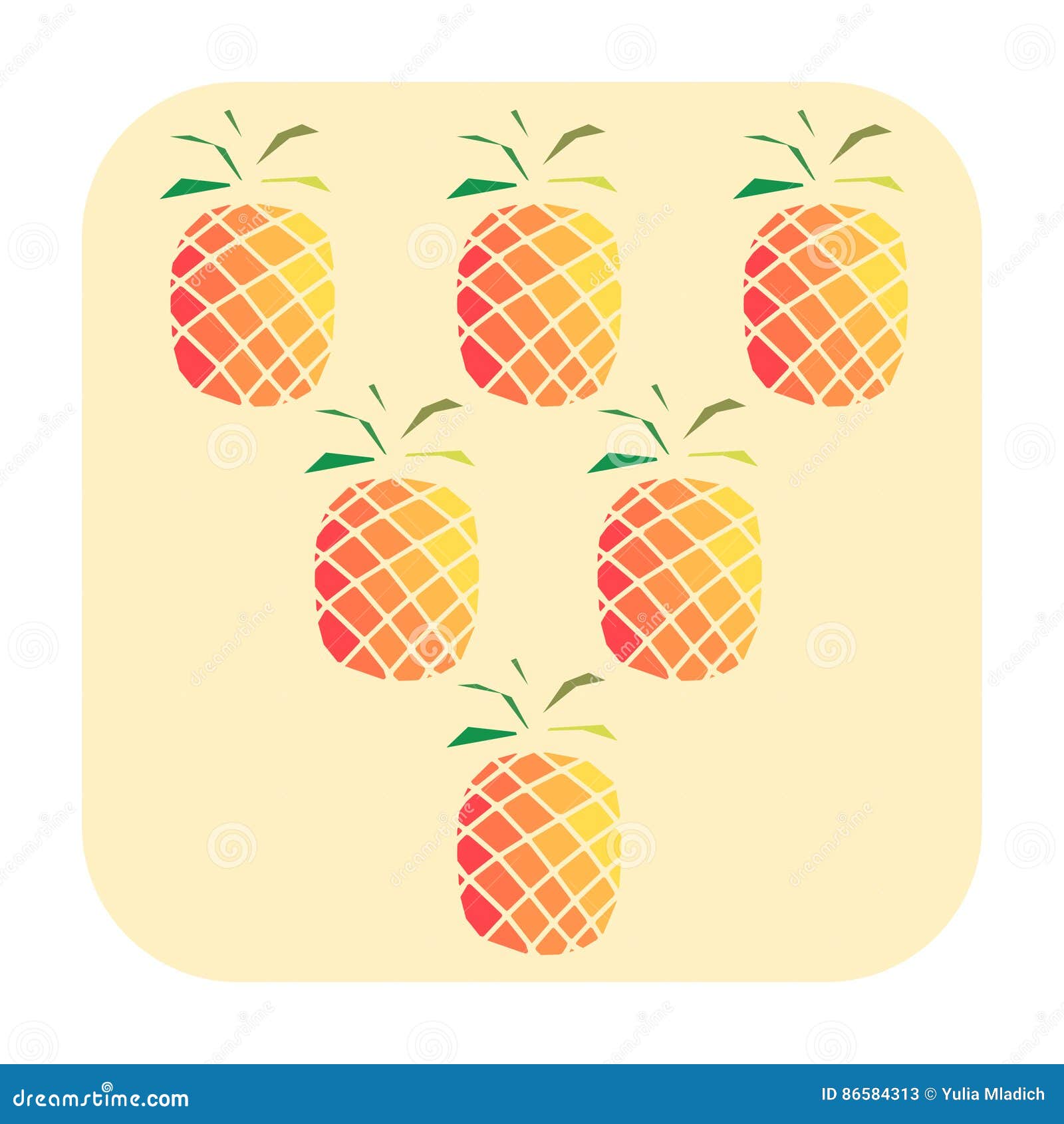 Triangle from pineapples stock vector. Illustration of design - 86584313