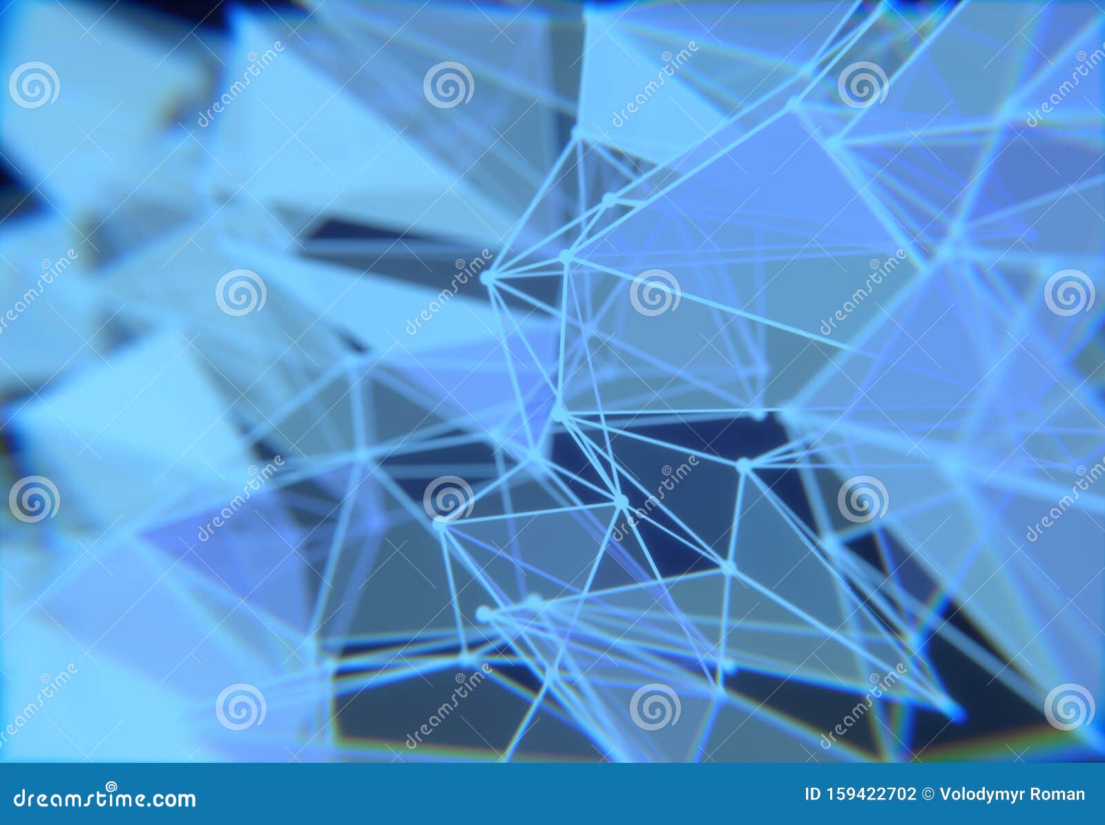 Triangle Plexus Blue Abstract Background with Lots of Light Spots Stock ...