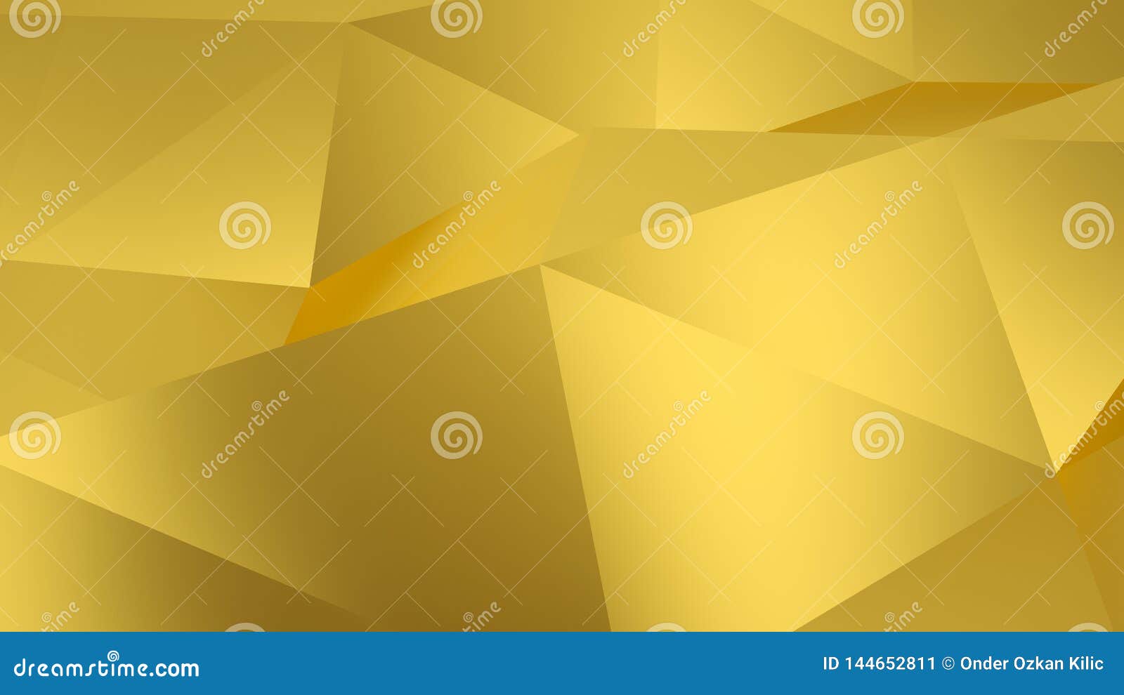 Triangle Polygon Shapes Background. 3D Deco Geometric Gold Stock ...