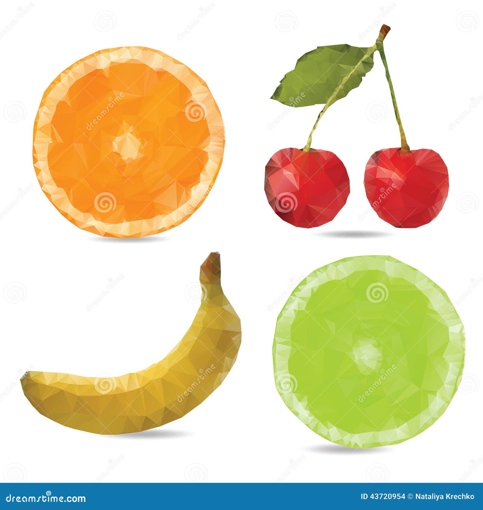 Triangle Polygonal Fruit Illustration Stock Vector - Illustration of ...