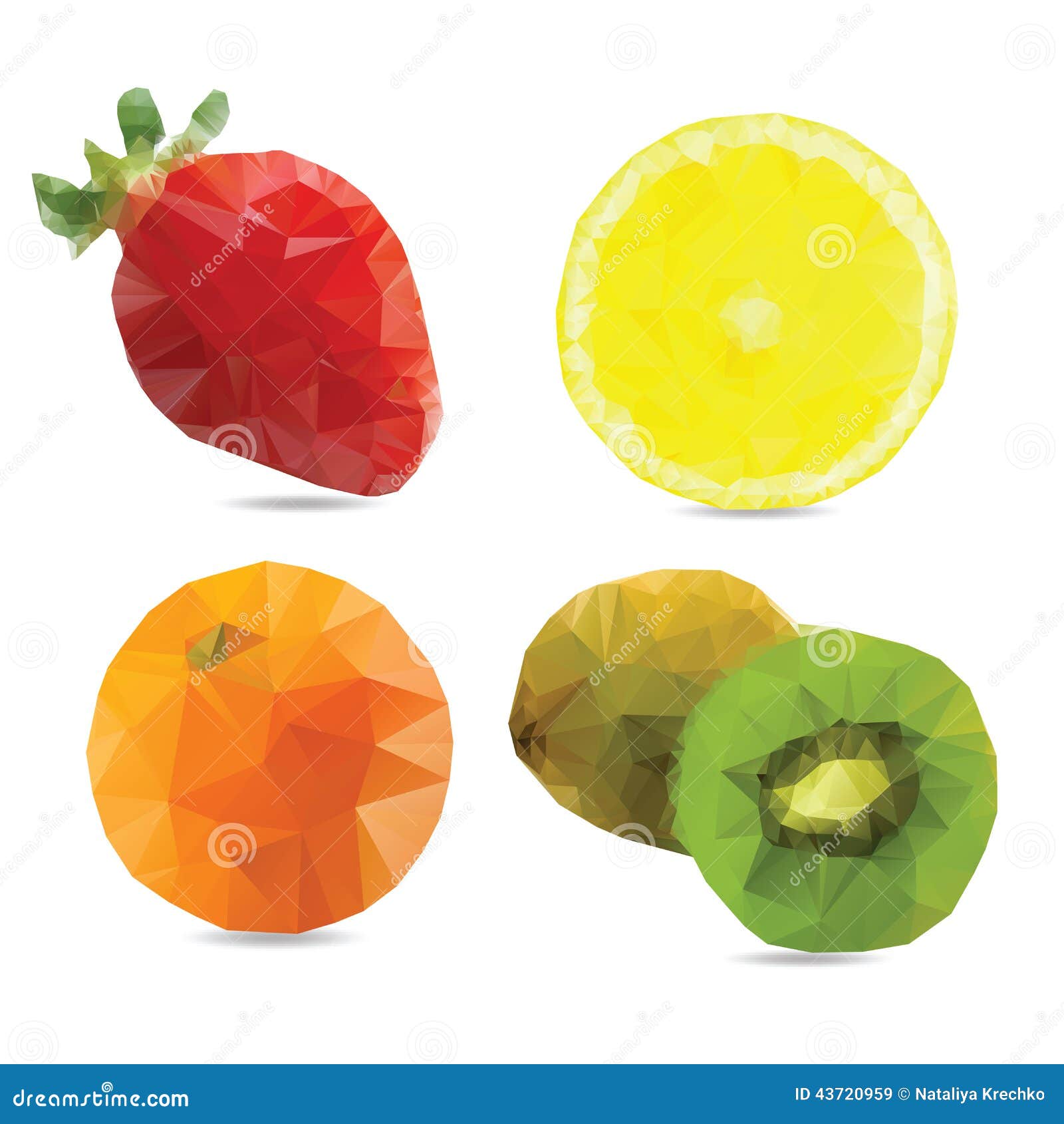 Triangle Polygonal Fruit Illustration Stock Vector - Illustration of ...
