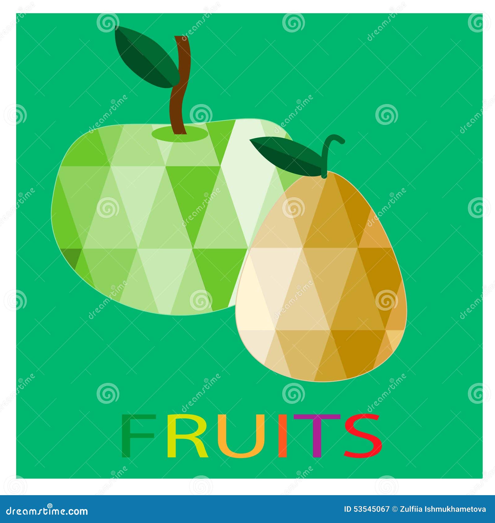 Triangle Polygonal Fruit Illustrations Stock Vector - Illustration of ...