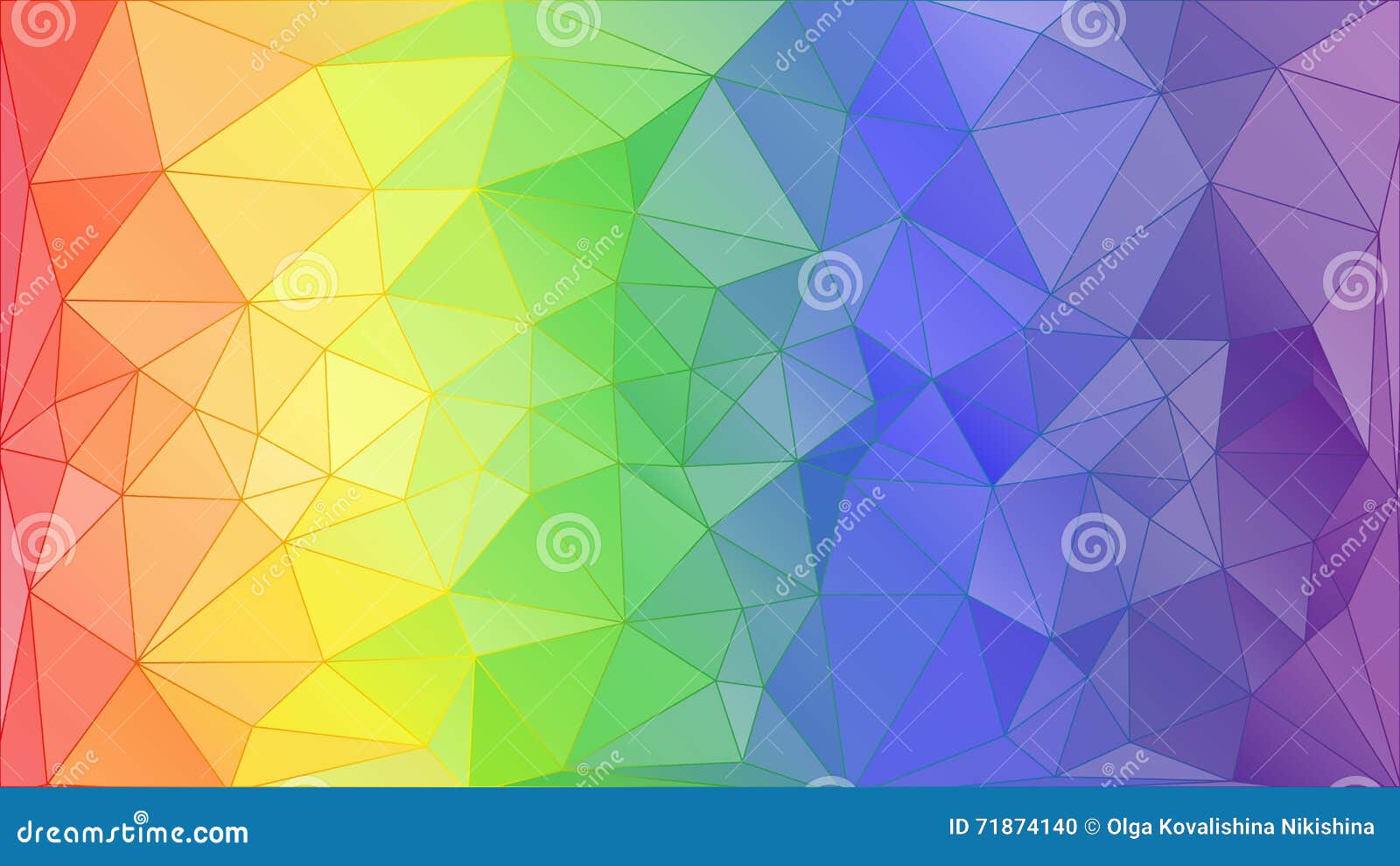 Triangle Polygonal Rainbow Background. Vector Stock Vector ...