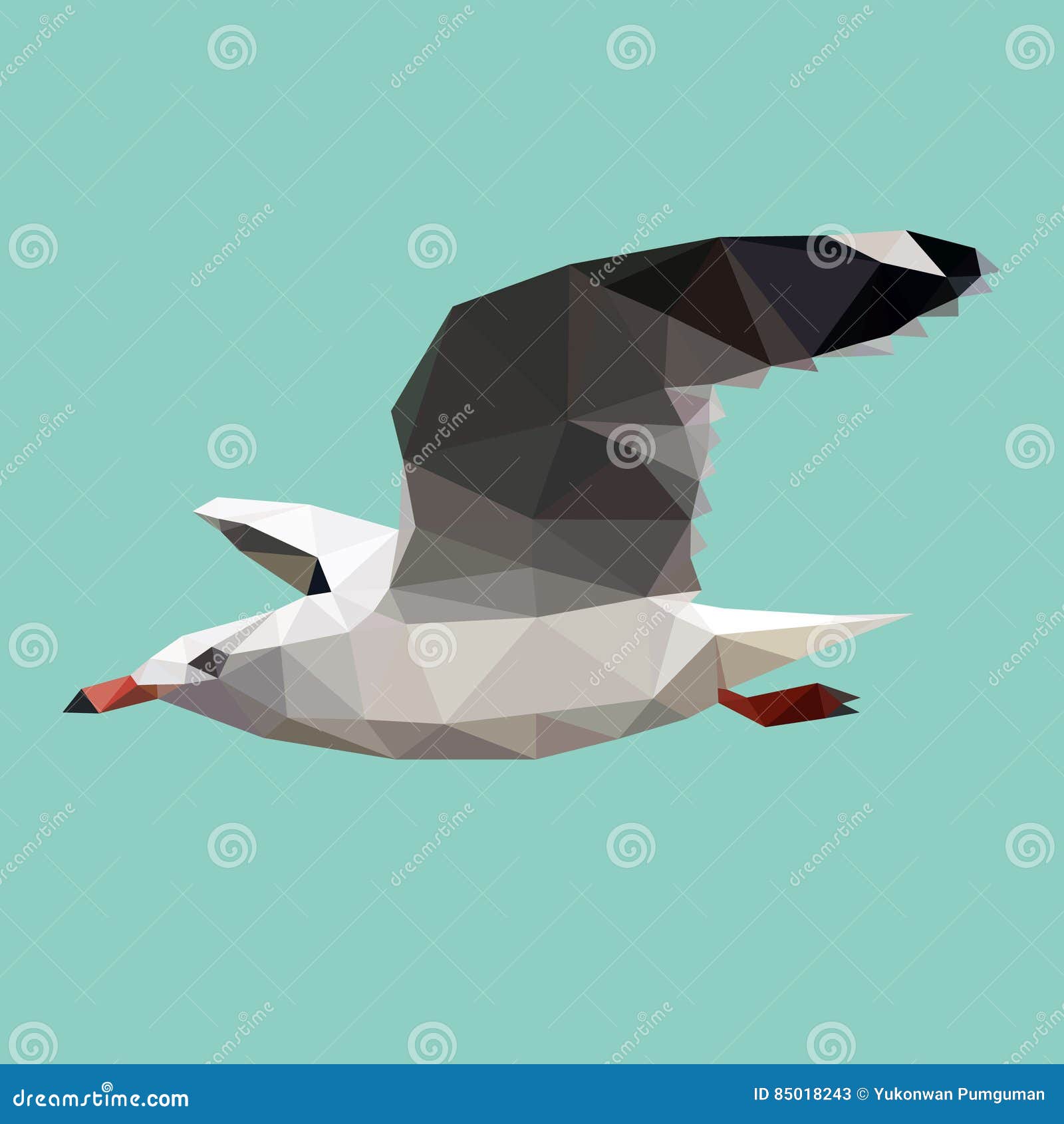 Triangle Polygonal Seagull, Geometric Polygon Bird, Vector Stock Vector ...