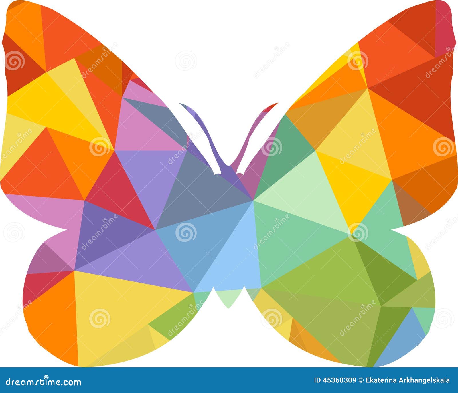 Triangle Polygonal Silhouette of Butterfly Stock Vector - Illustration ...
