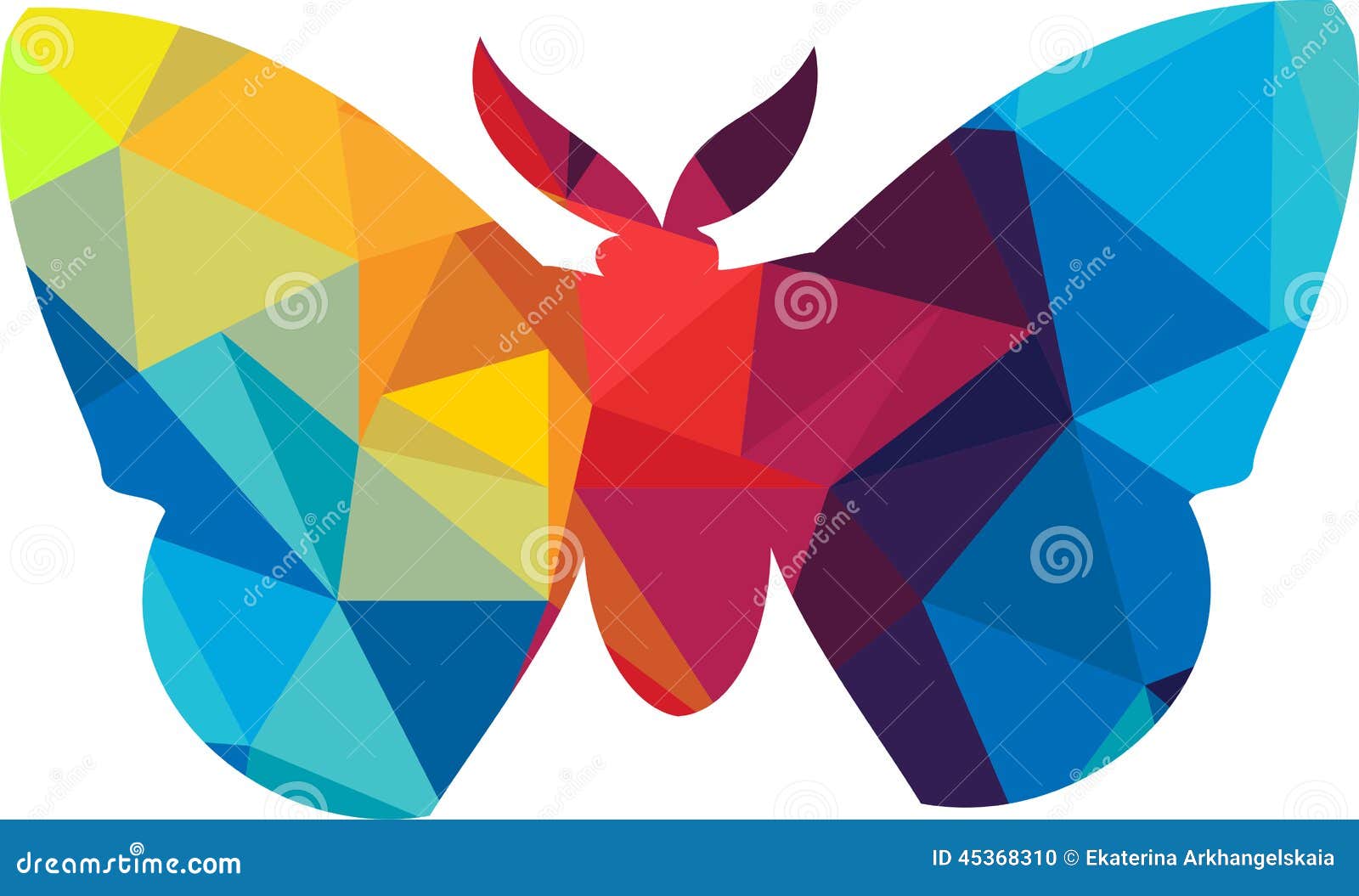 Triangle Polygonal Silhouette of Butterfly Stock Vector - Illustration ...
