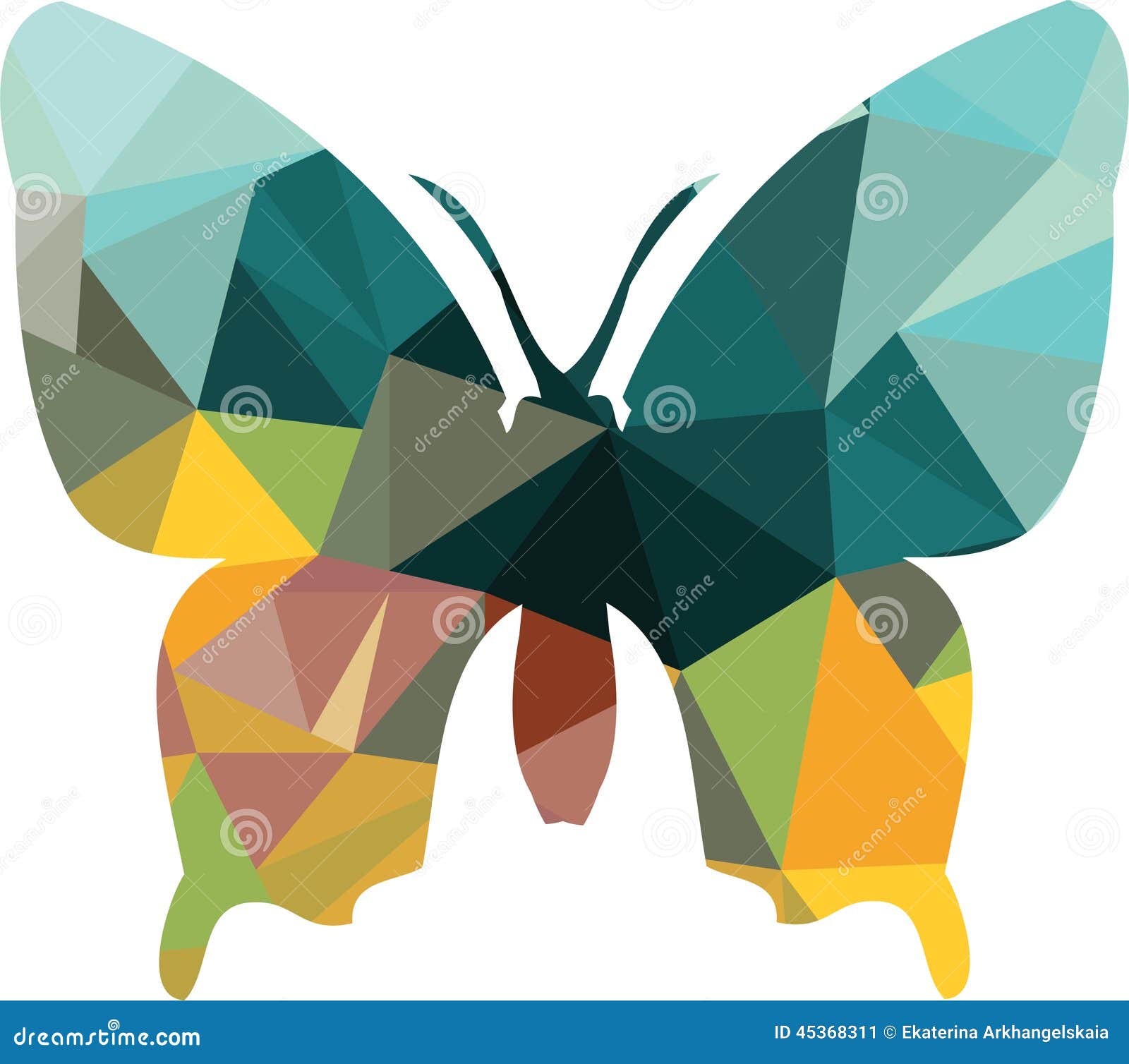 Triangle Polygonal Silhouette of Butterfly Stock Vector - Illustration ...