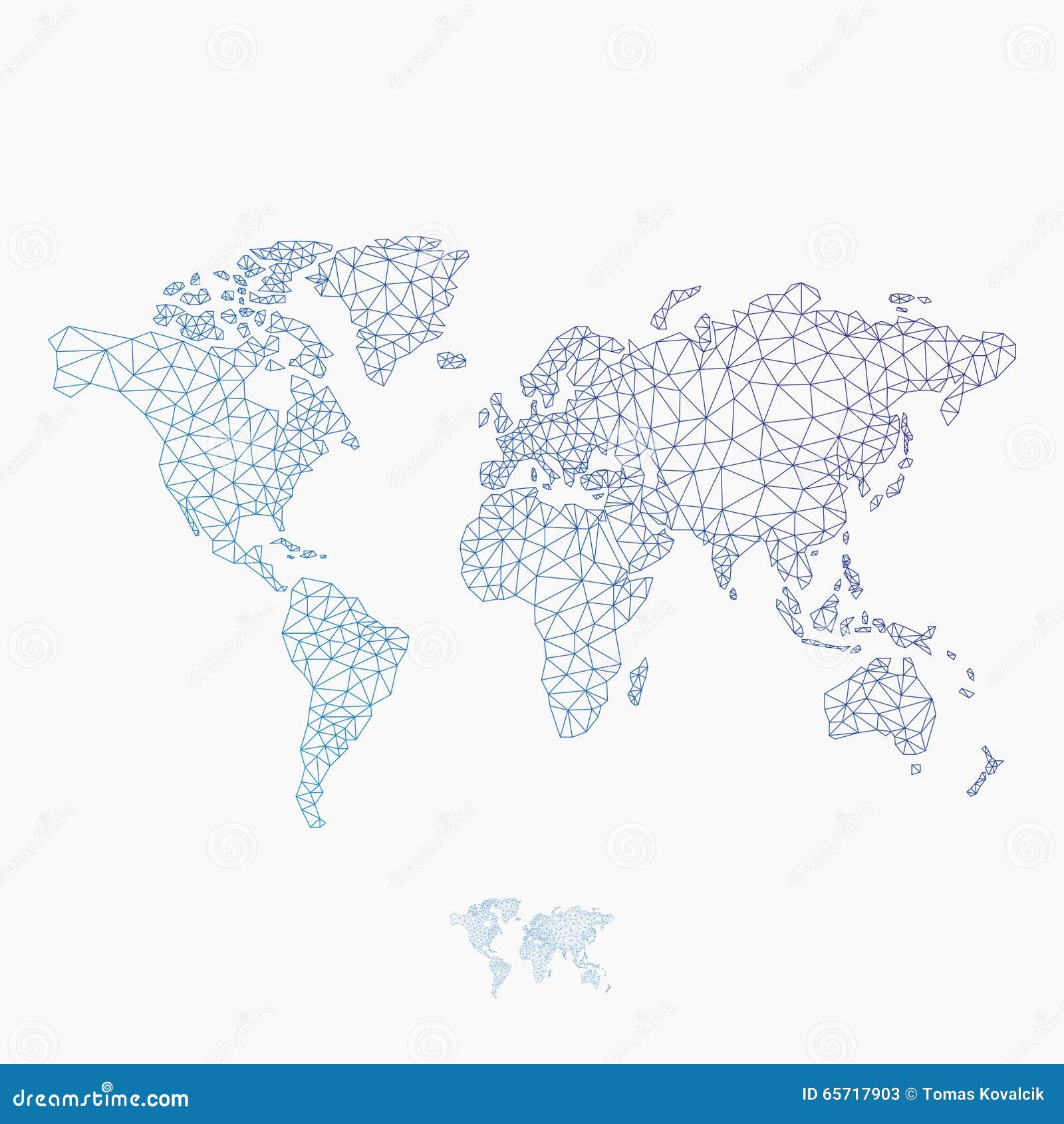 Triangle Polygonal Style World Map Stock Vector - Illustration of ...