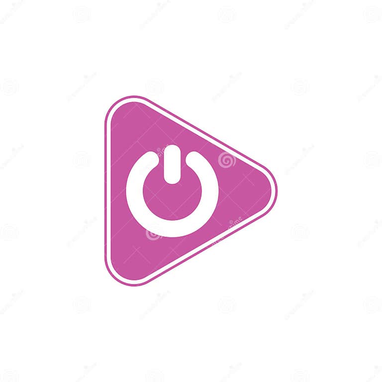 Triangle Power Button Simple Design Vector Stock Illustration ...