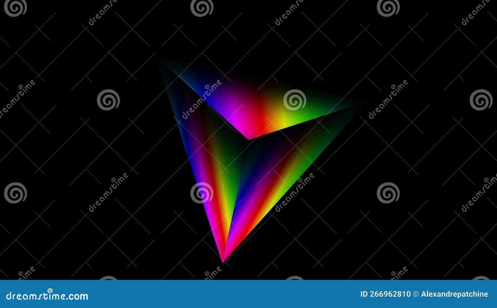 Triangle Prism with Light Refracted Rotates Clockwise on Black ...