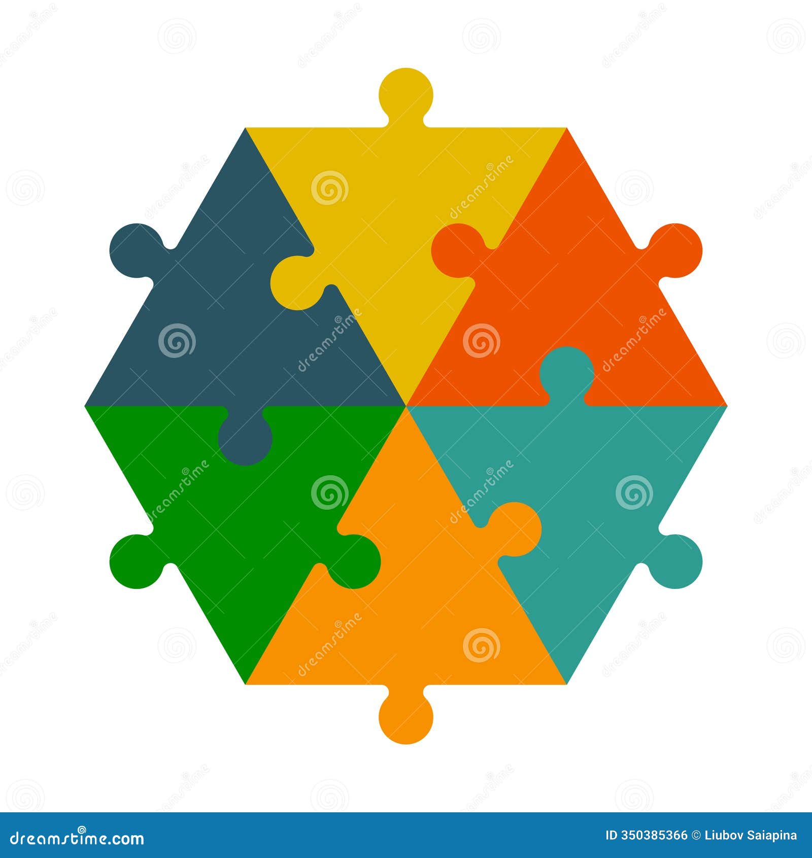 Triangle Puzzle Piece. a Hexagon Made of Coloured Triangular Puzzle ...