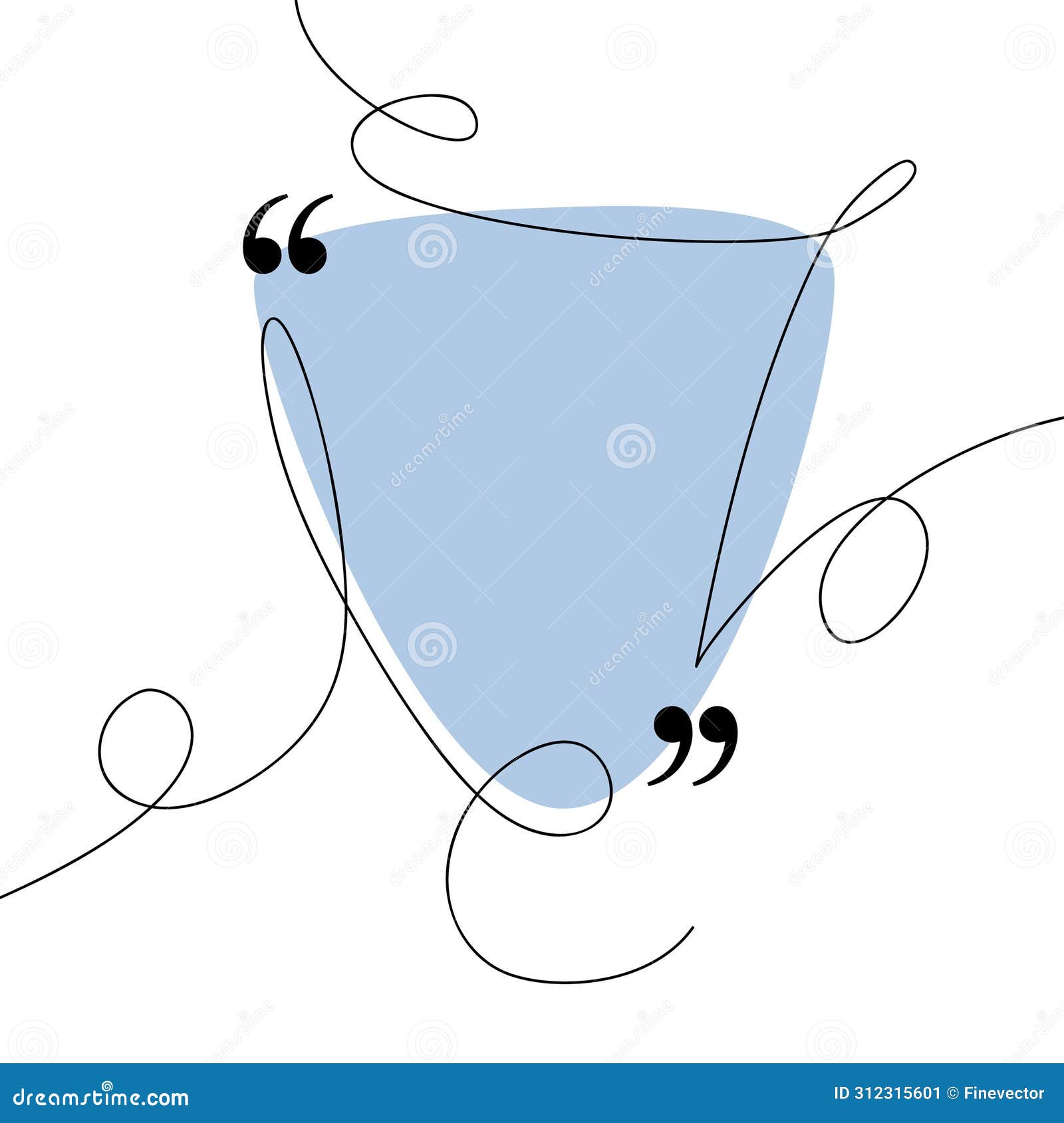 Triangle Quote Frame. Speech Bubble Line Art. Continuous Black Lines ...