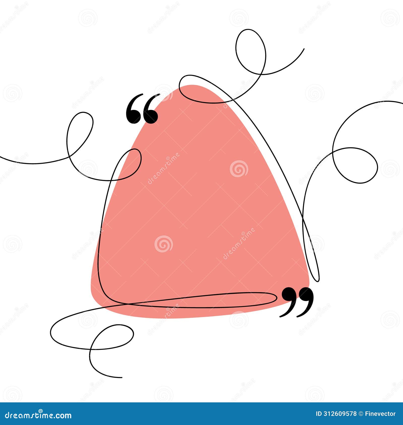 Triangle Quote Frame. Speech Bubble Line Art. Continuous Black Lines ...