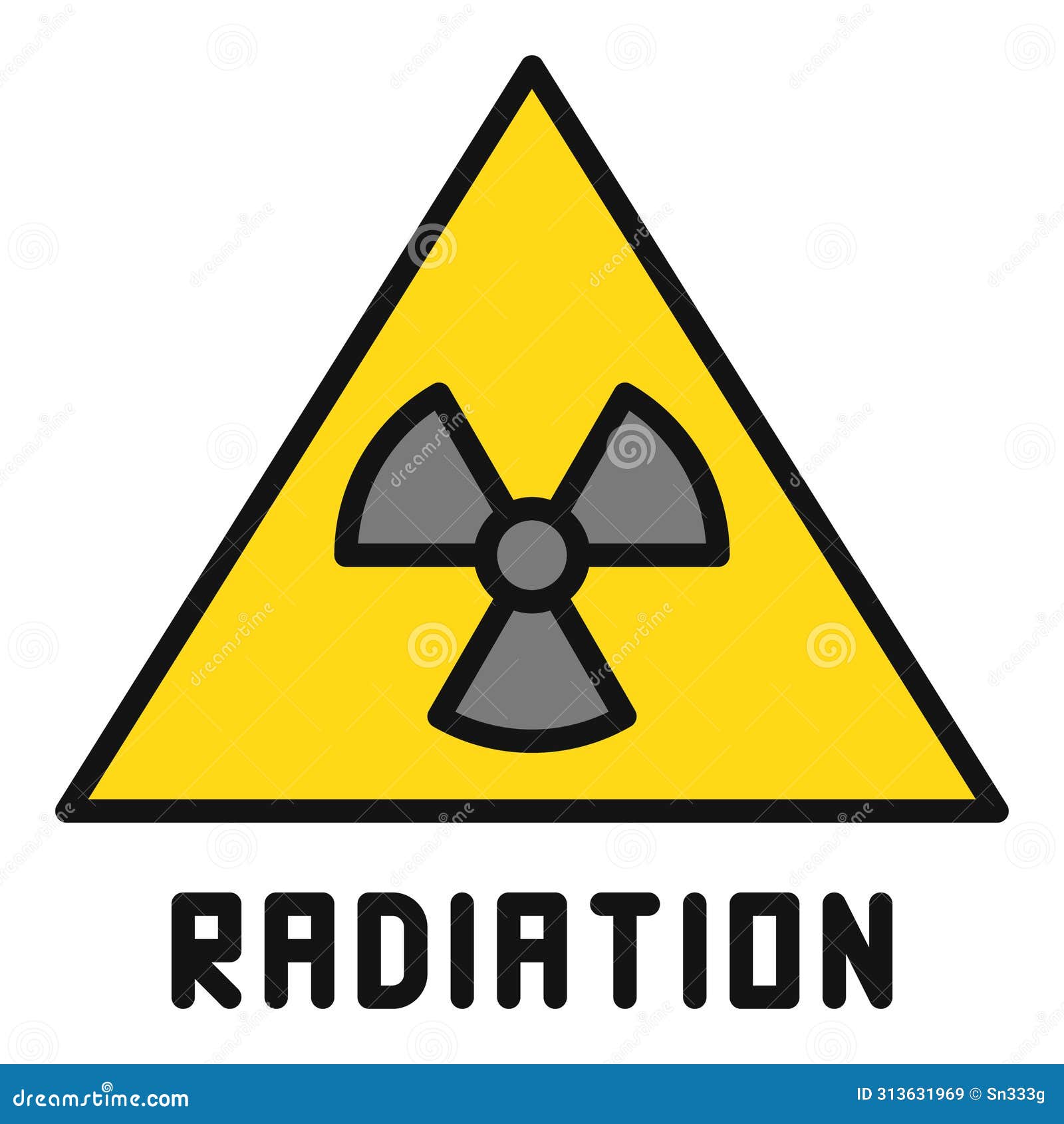 Triangle with Radiation Warning Vector Colored Icon or Logo Element ...