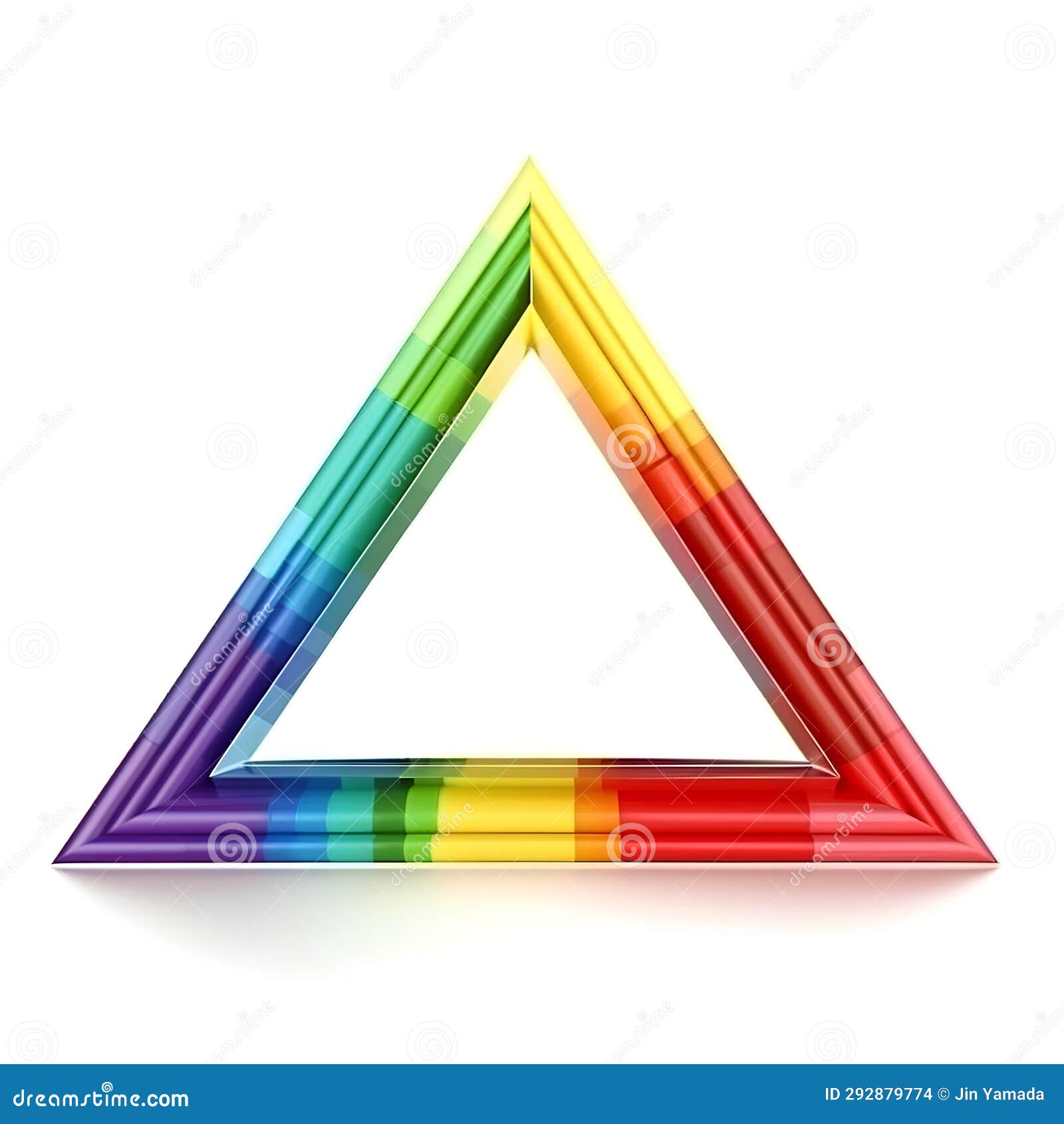 Triangle with Rainbow Colors on White Background. 3D Rendering Stock ...