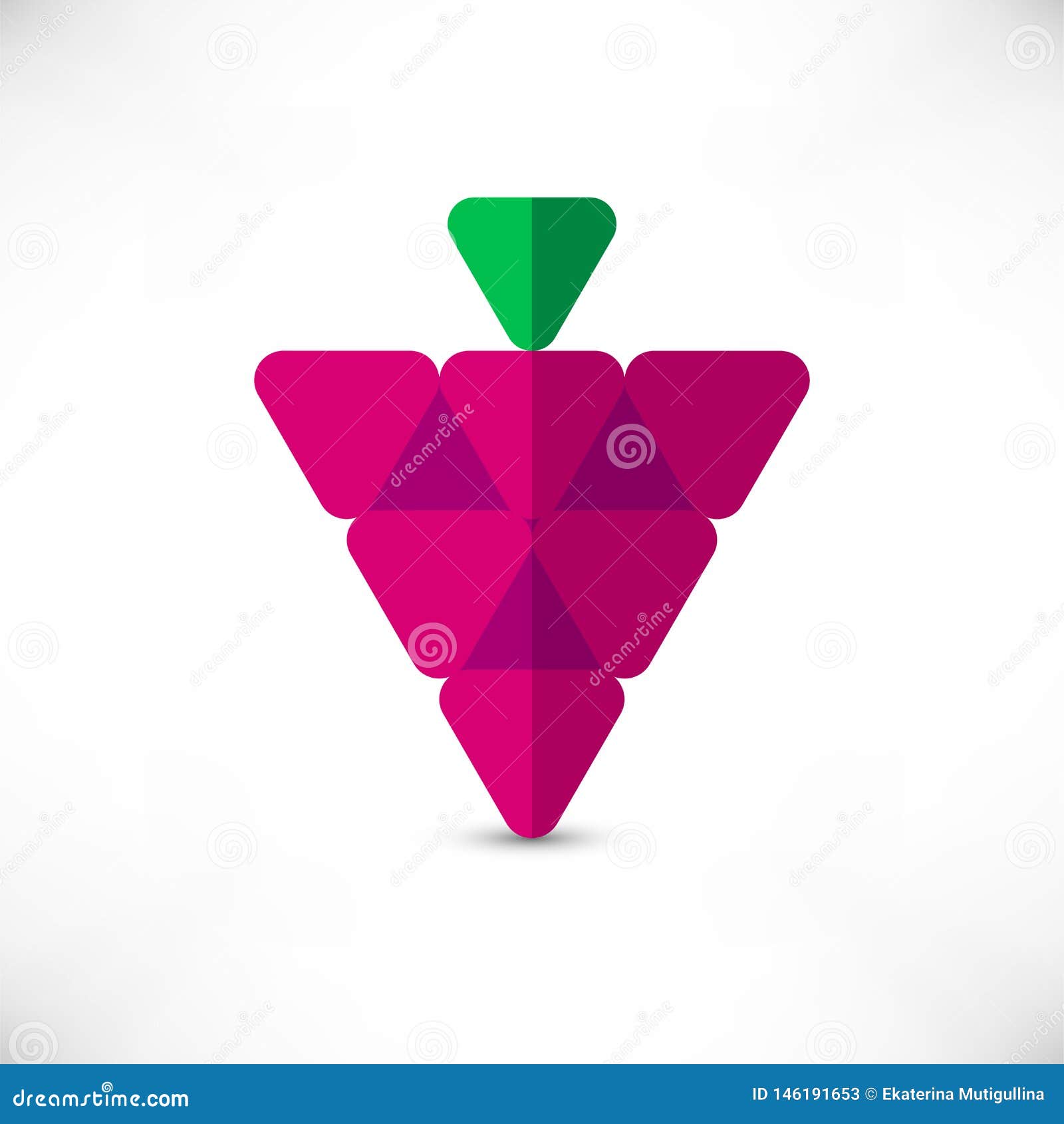 Triangle raspberry icon stock vector. Illustration of dessert - 146191653