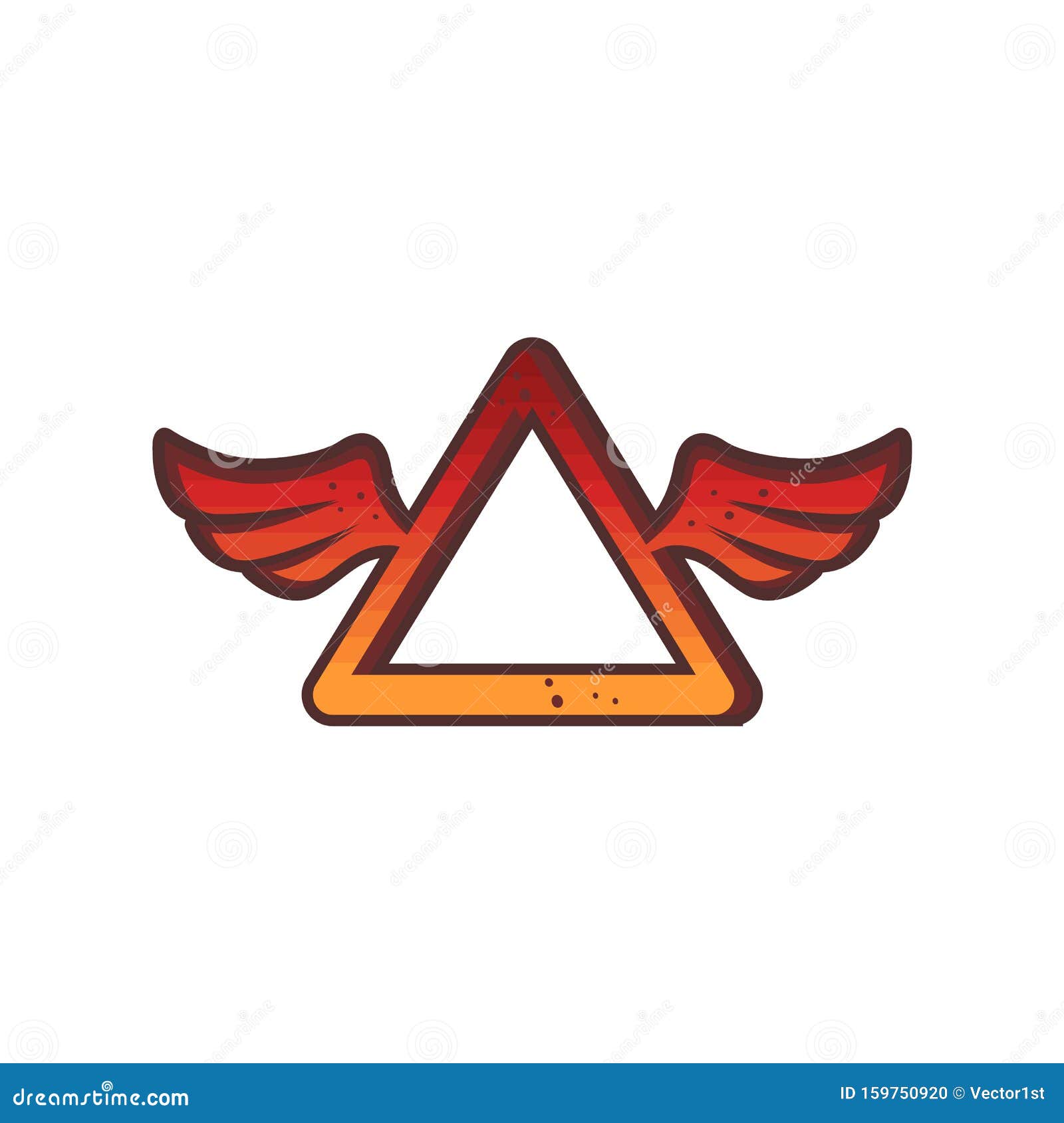 Triangle Red Wing Theme Logo Sign Icon Stock Illustration ...
