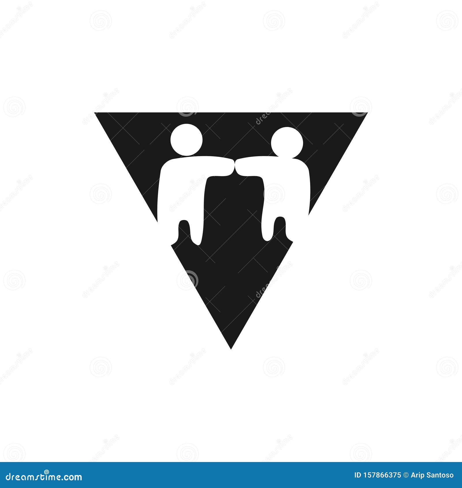 Triangle Relationship Commitment Teamwork Together Black Logo Stock ...