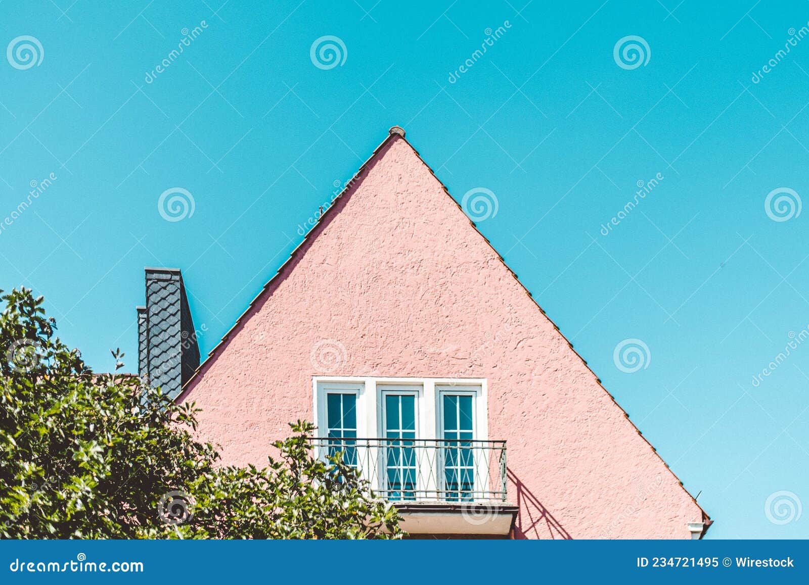 Triangle Roof of the House with Sky on the Background Stock Image ...