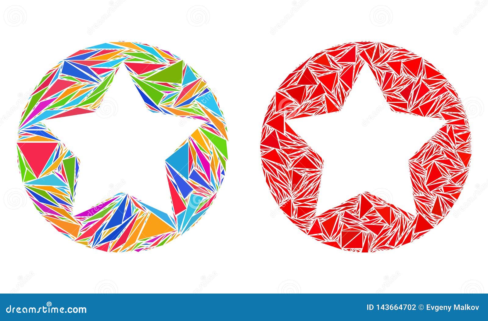 Triangle Rounded Star Mosaic Icons Stock Vector - Illustration of ...