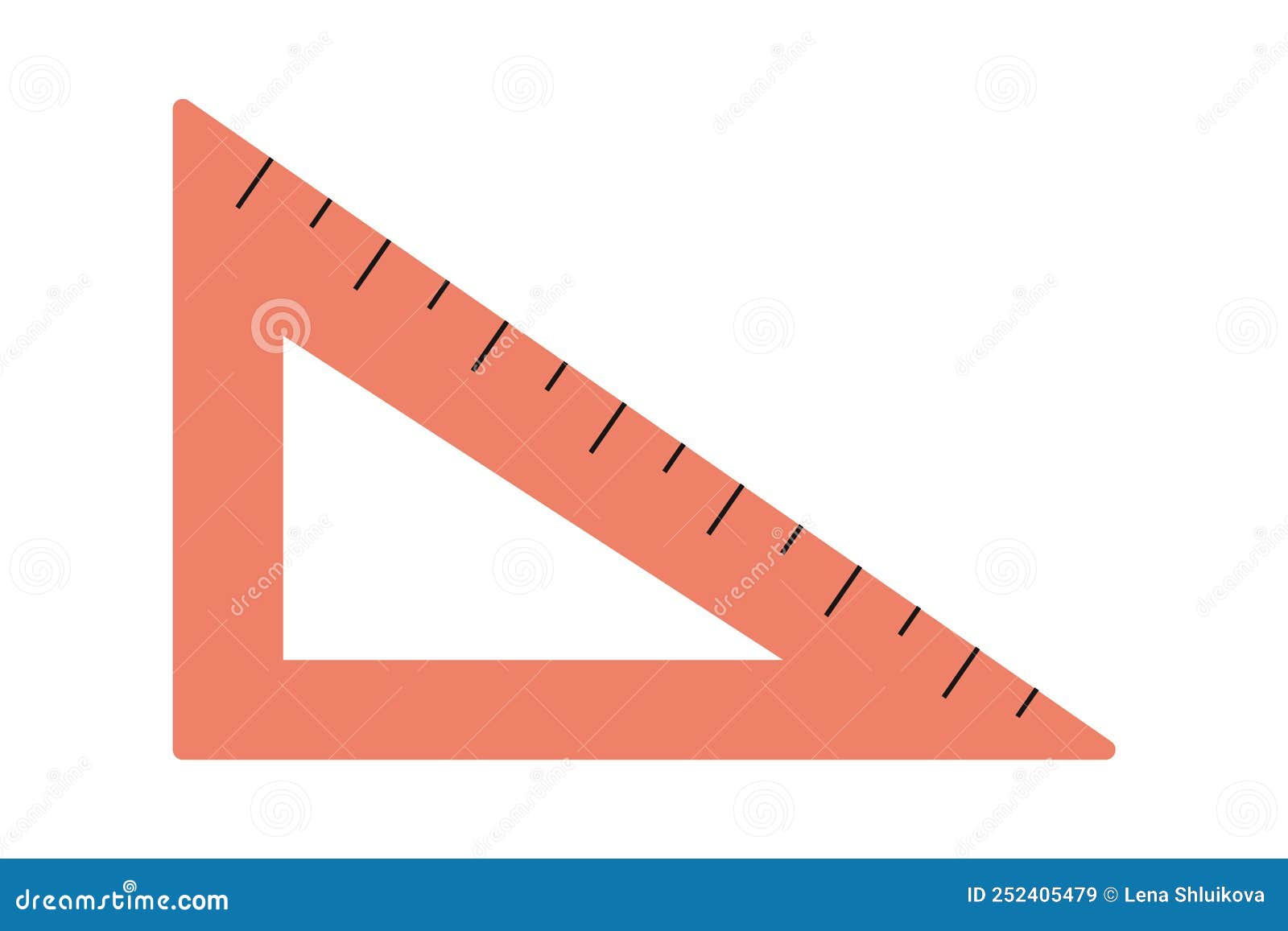 Triangle Ruler, Cartoon Style. Vector Illustration Isolated on White ...