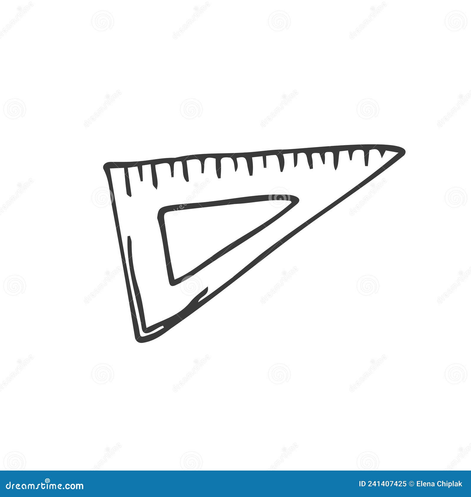Triangle Ruler Doodle. Back To School Elementary Study Symbol Stock ...