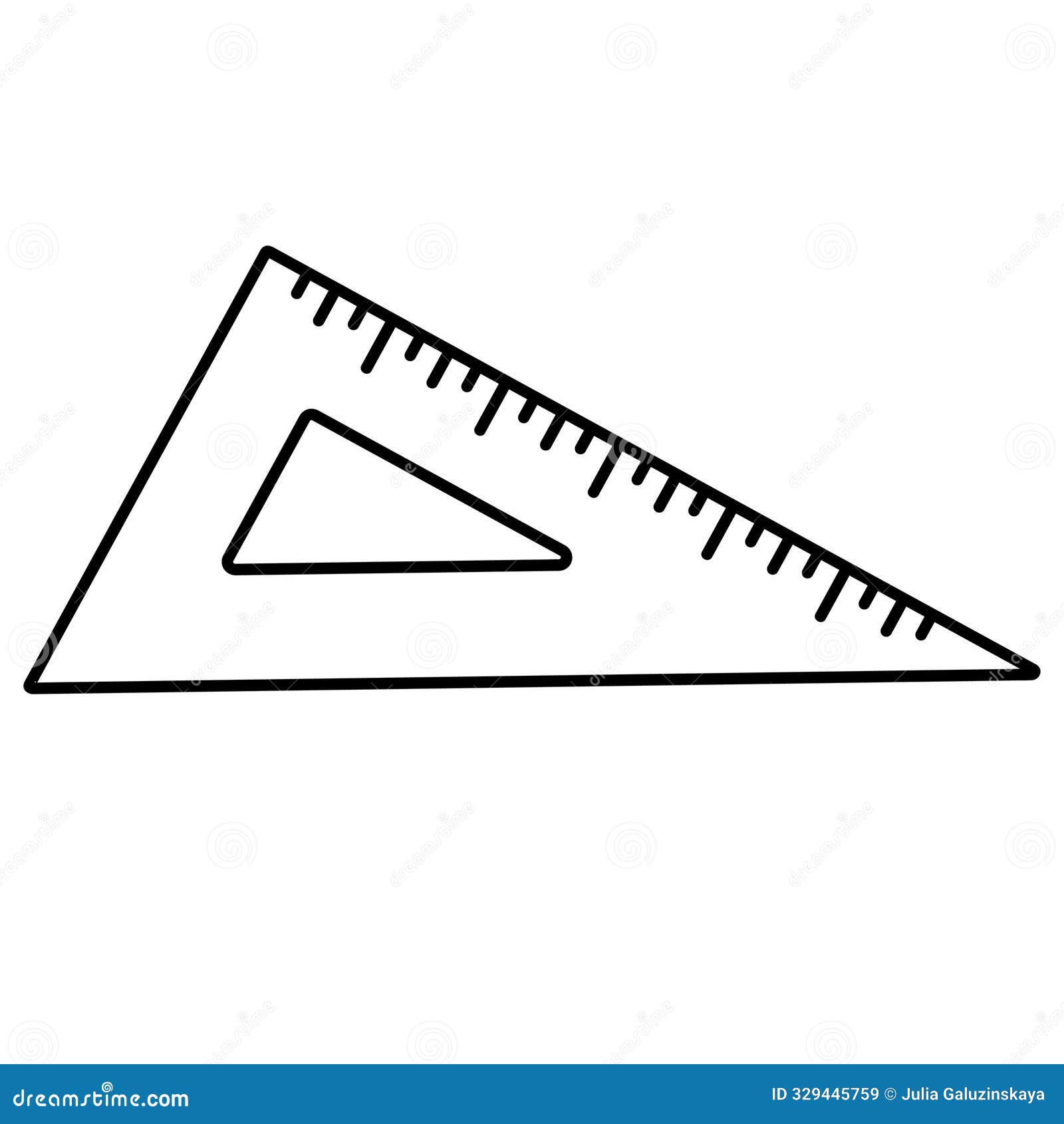 Triangle Ruler Doodle Icon. Measuring Tool Stock Illustration ...