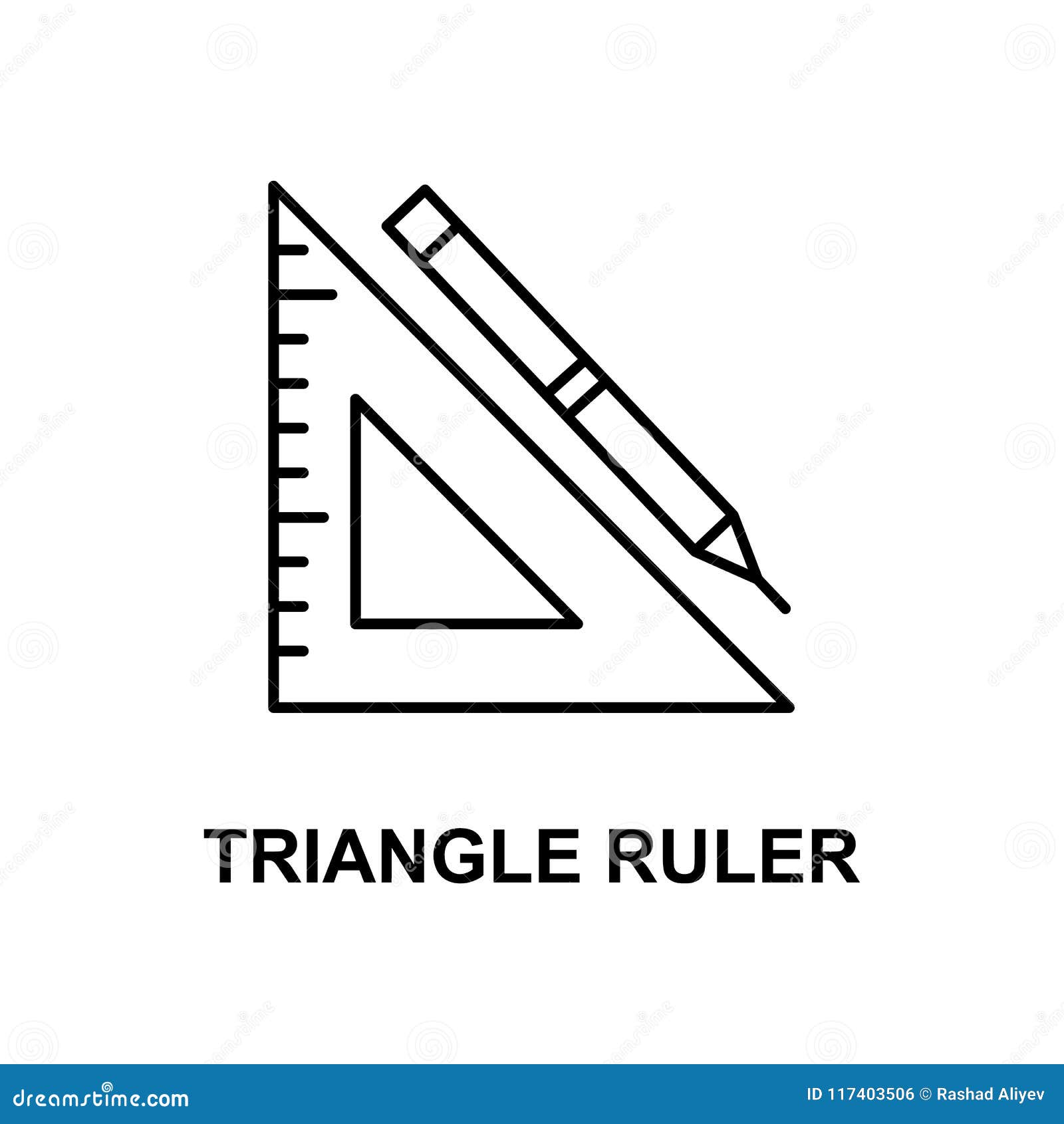 Triangle Ruler Icon. Element of Measuring Instruments Icon with Name ...
