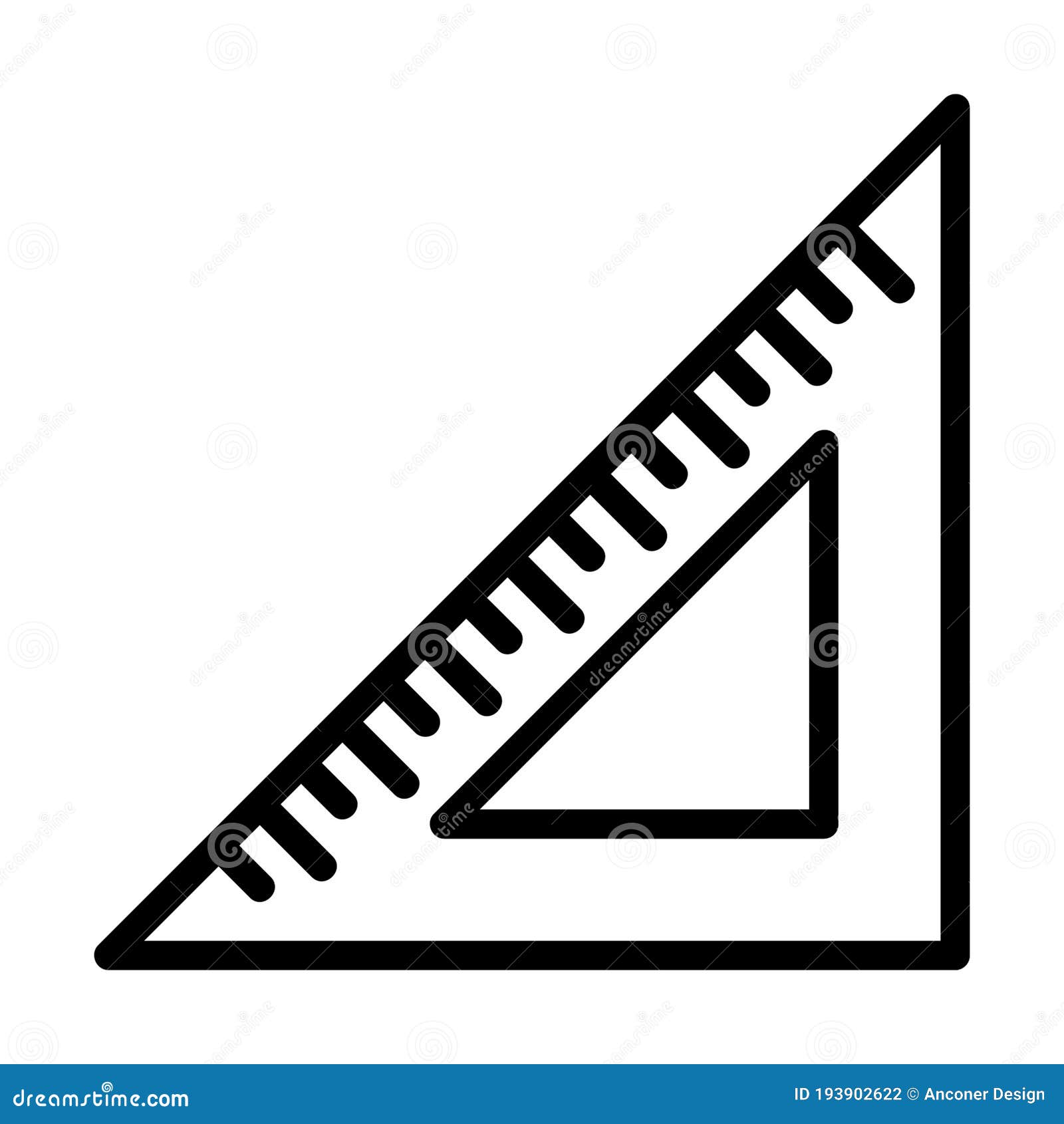 Triangle Ruler Icon in Line Style for Any Projects Stock Vector ...
