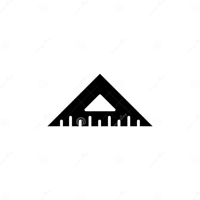 Triangle Ruler Icon Set. Architect Measure Triangle Scale Vector Symbol ...