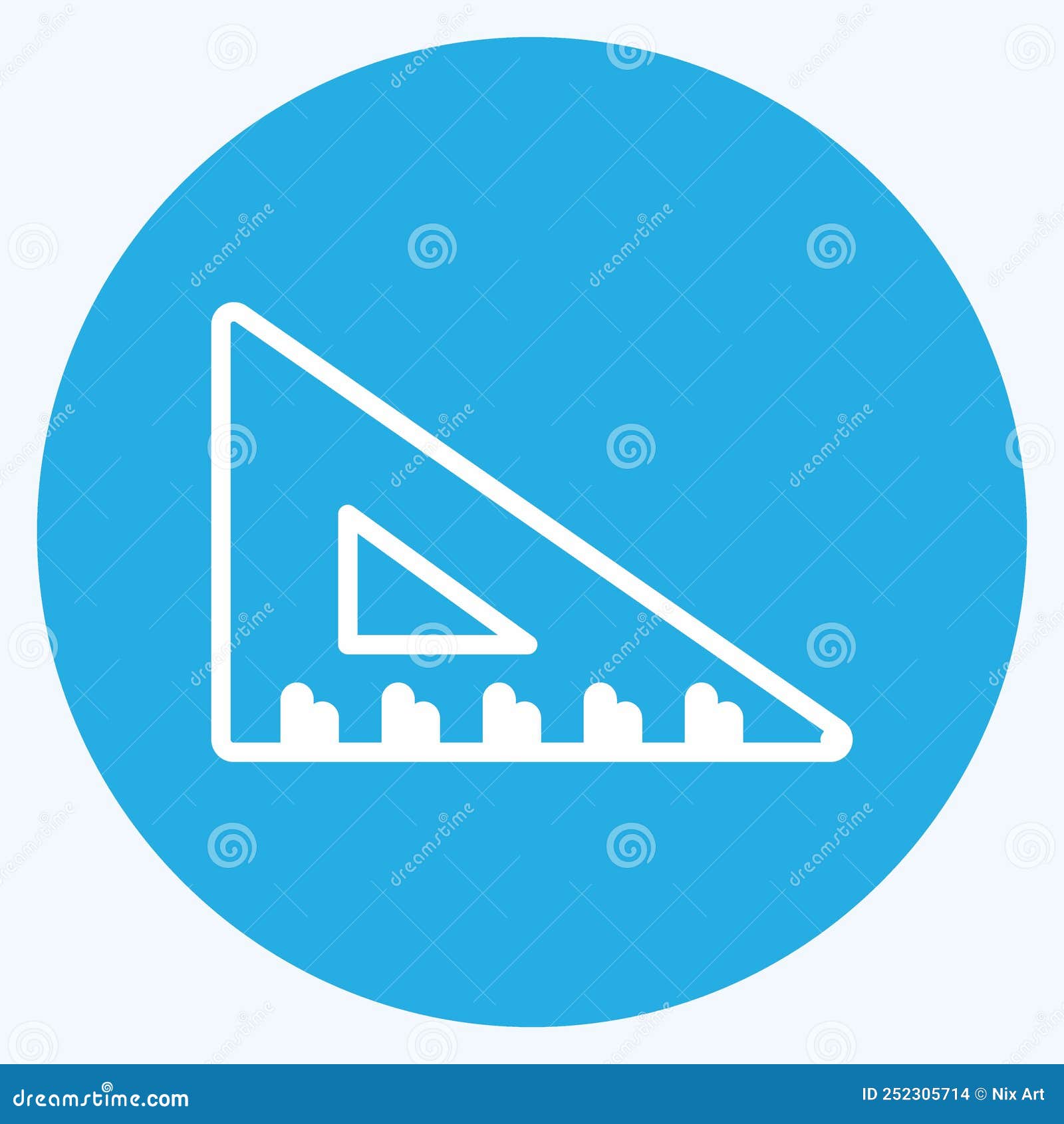 Triangle Ruler Icon in Trendy Blue Eyes Style Isolated on Soft Blue ...