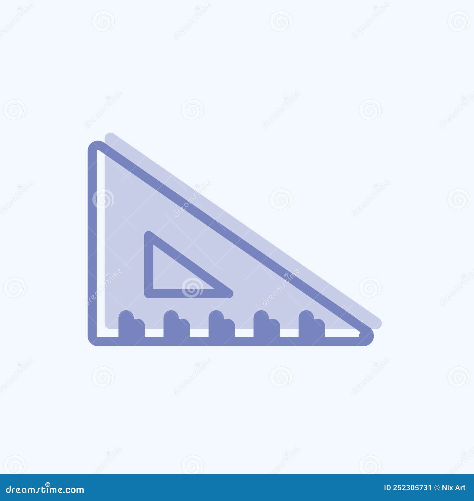 Triangle Ruler Icon in Trendy Two Tone Style Isolated on Soft Blue ...