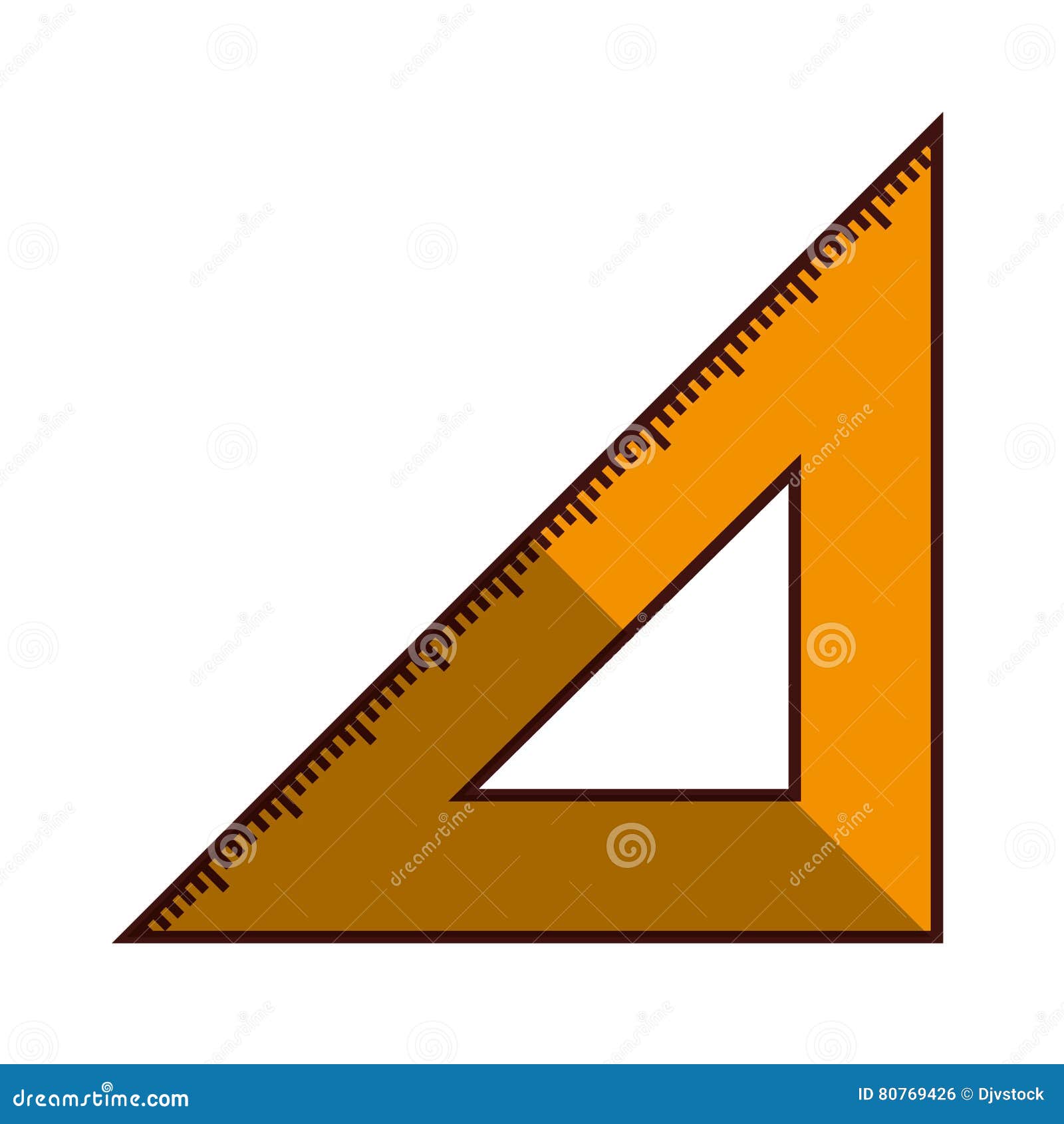Triangle ruler isolated stock vector. Illustration of equipment - 80769426