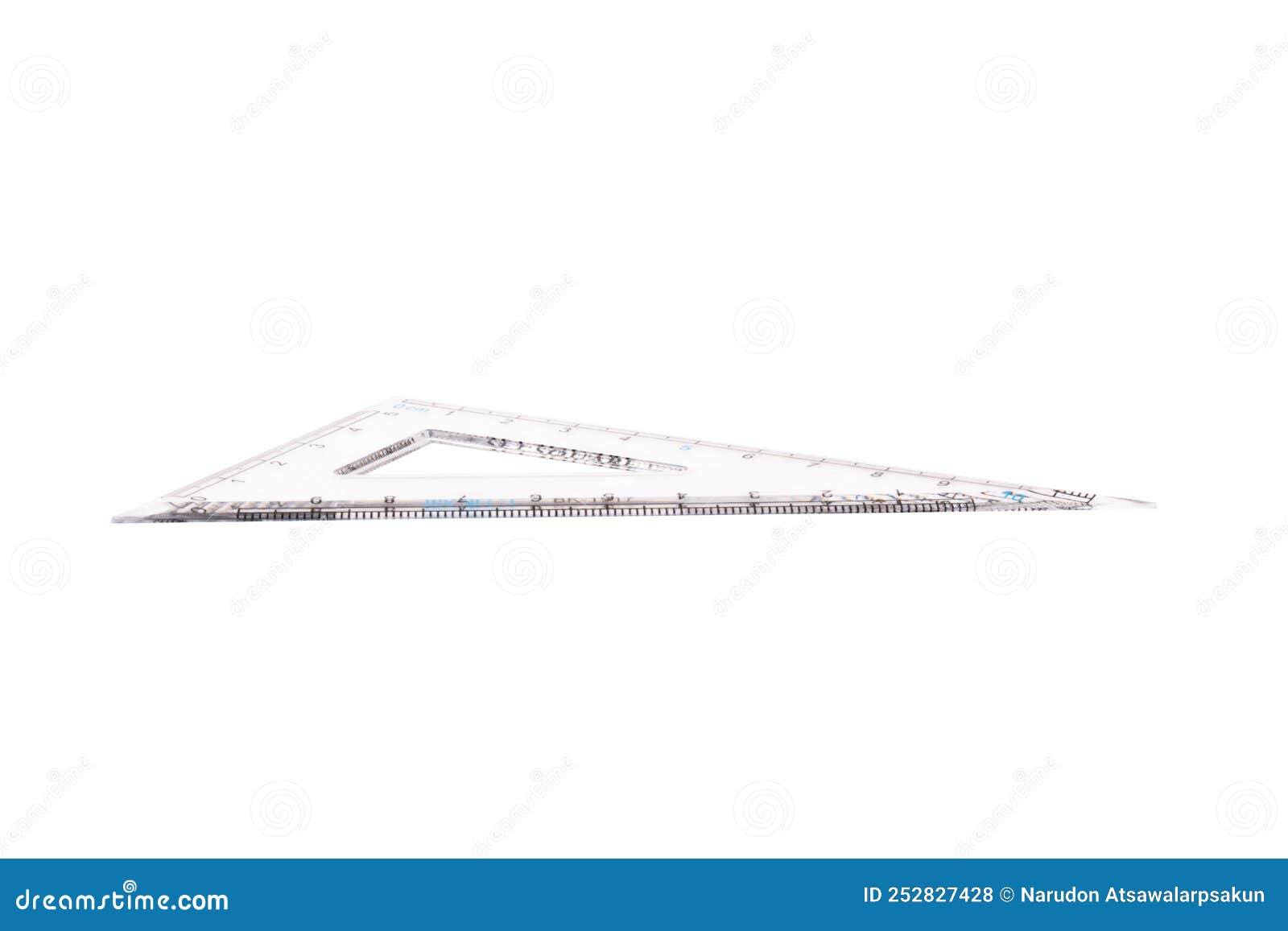 Triangle Ruler Isolated on White Background Stock Photo - Image of ...