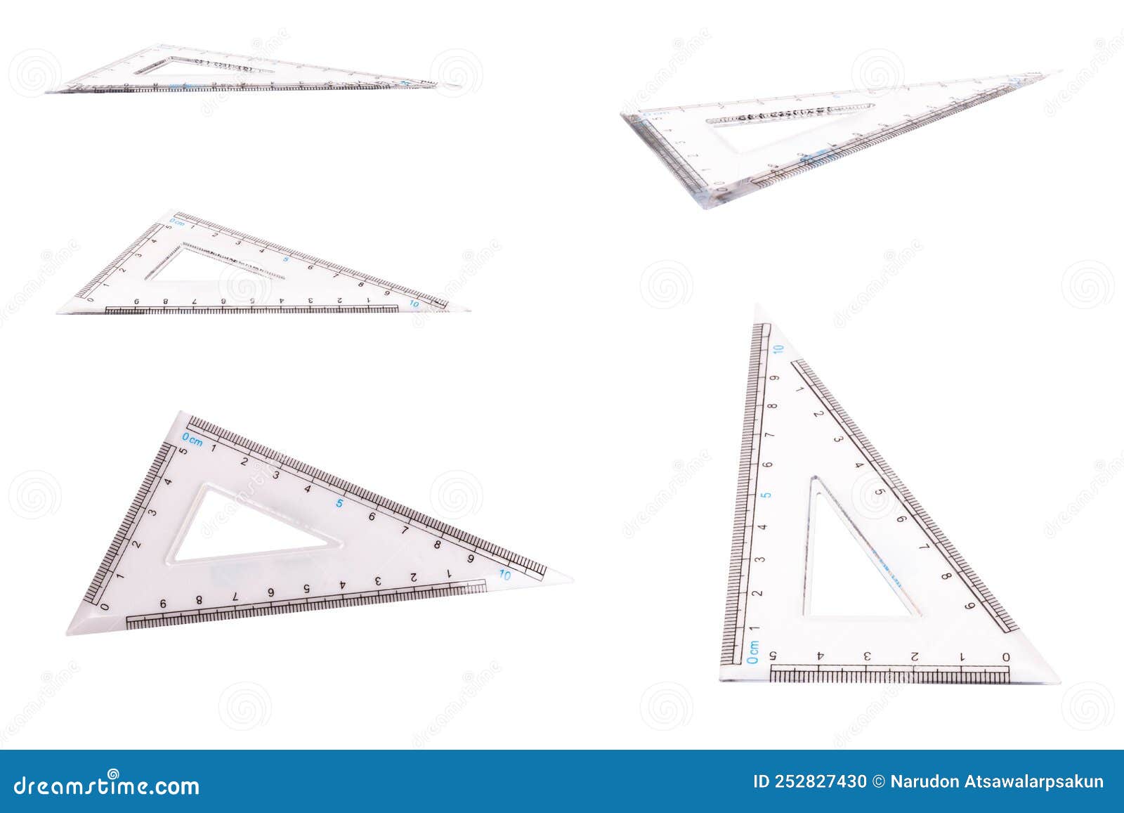 Triangle Ruler Isolated on White Background Stock Photo - Image of ...