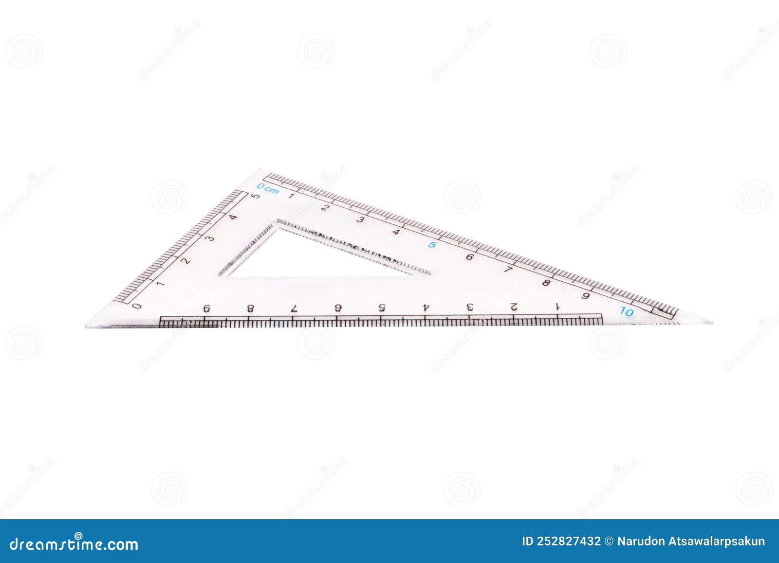 Triangle Ruler Isolated on White Background Stock Photo - Image of ...