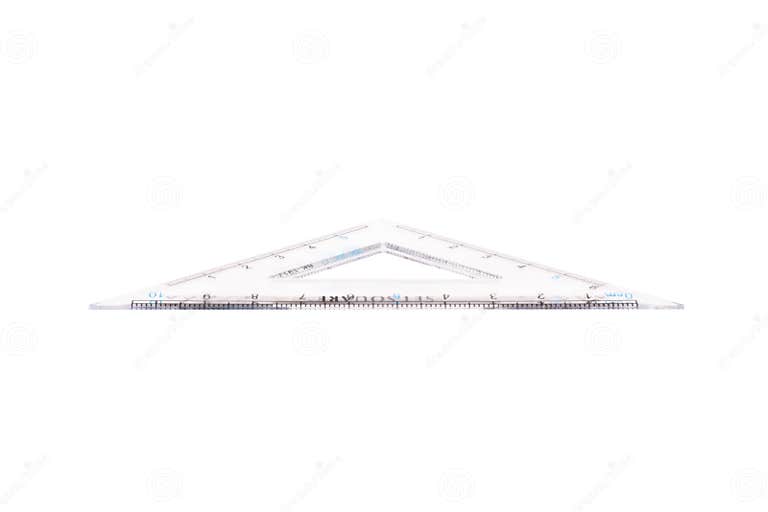 Triangle Ruler Isolated on White Background Stock Photo - Image of ...