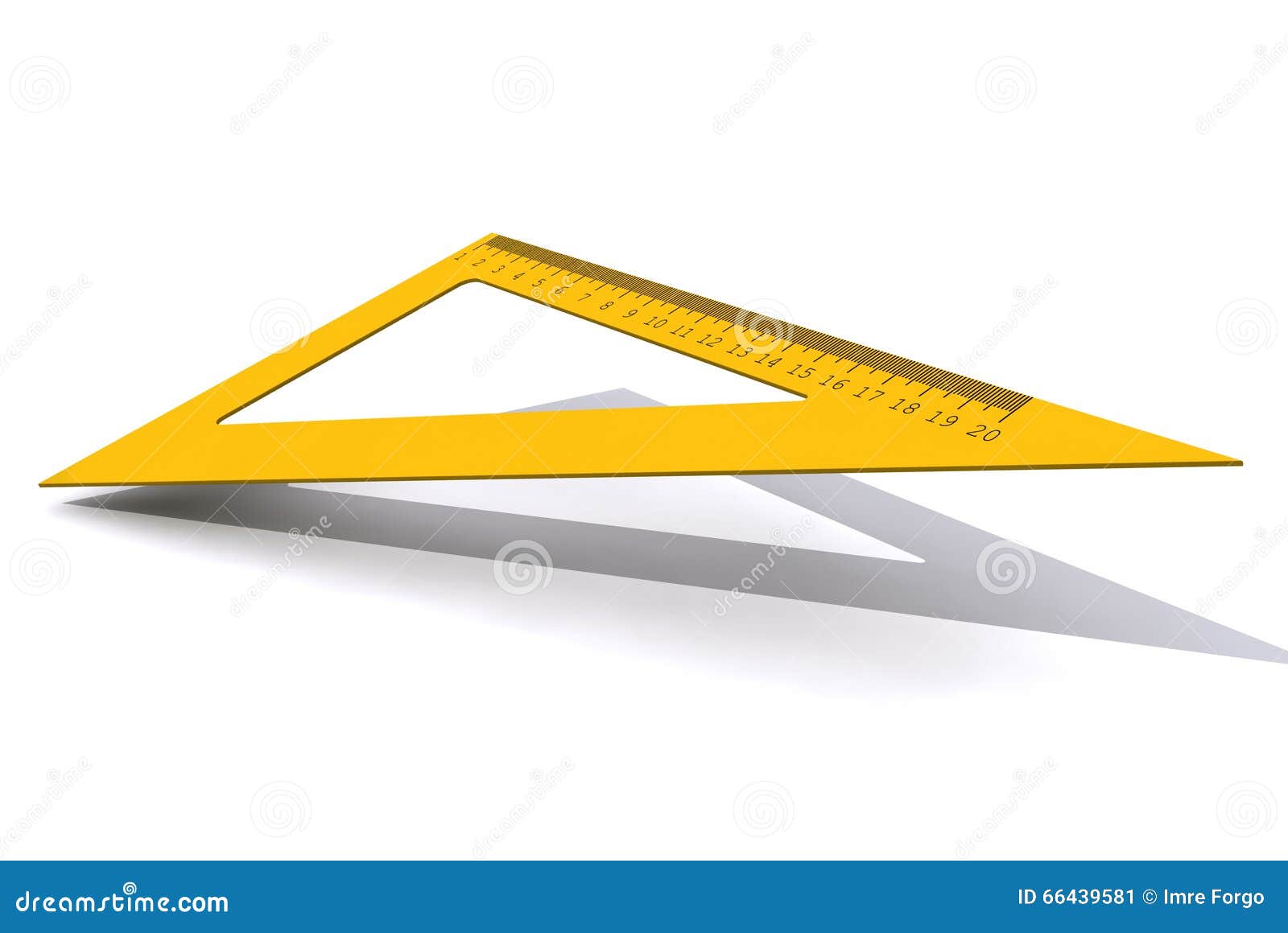Triangle Ruler Isolated on White Background Stock Illustration ...