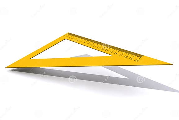 Triangle Ruler Isolated on White Background Stock Illustration ...