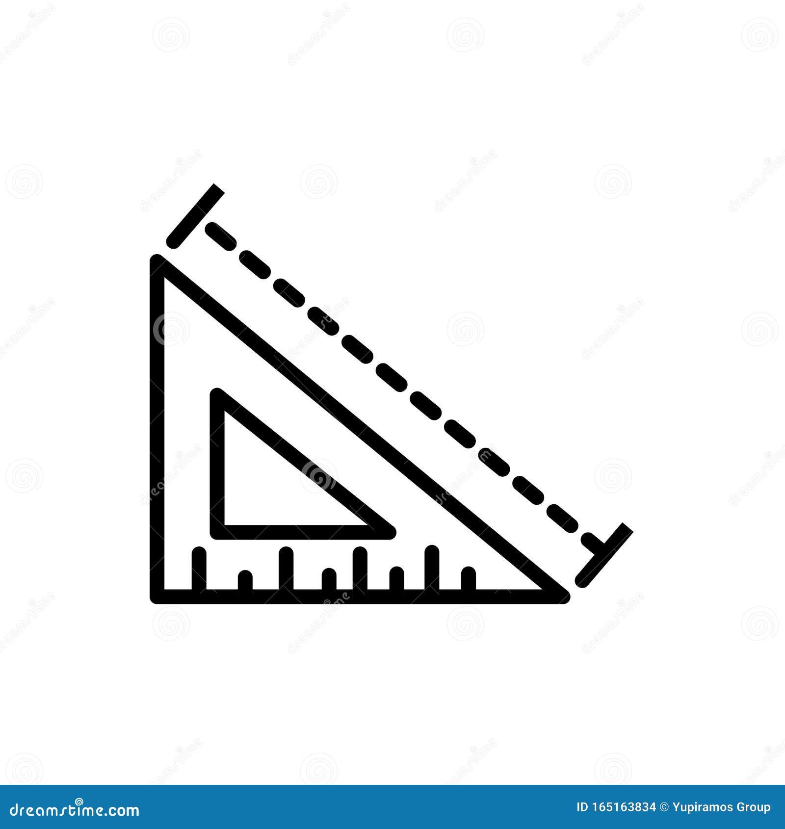 Triangle Ruler Measure Architecture Icon Line Style Stock Vector ...