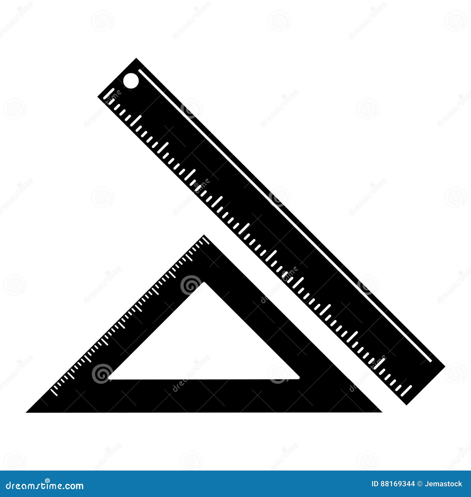 Triangle Measuring Rulers Vector Illustration Isolated On White ...