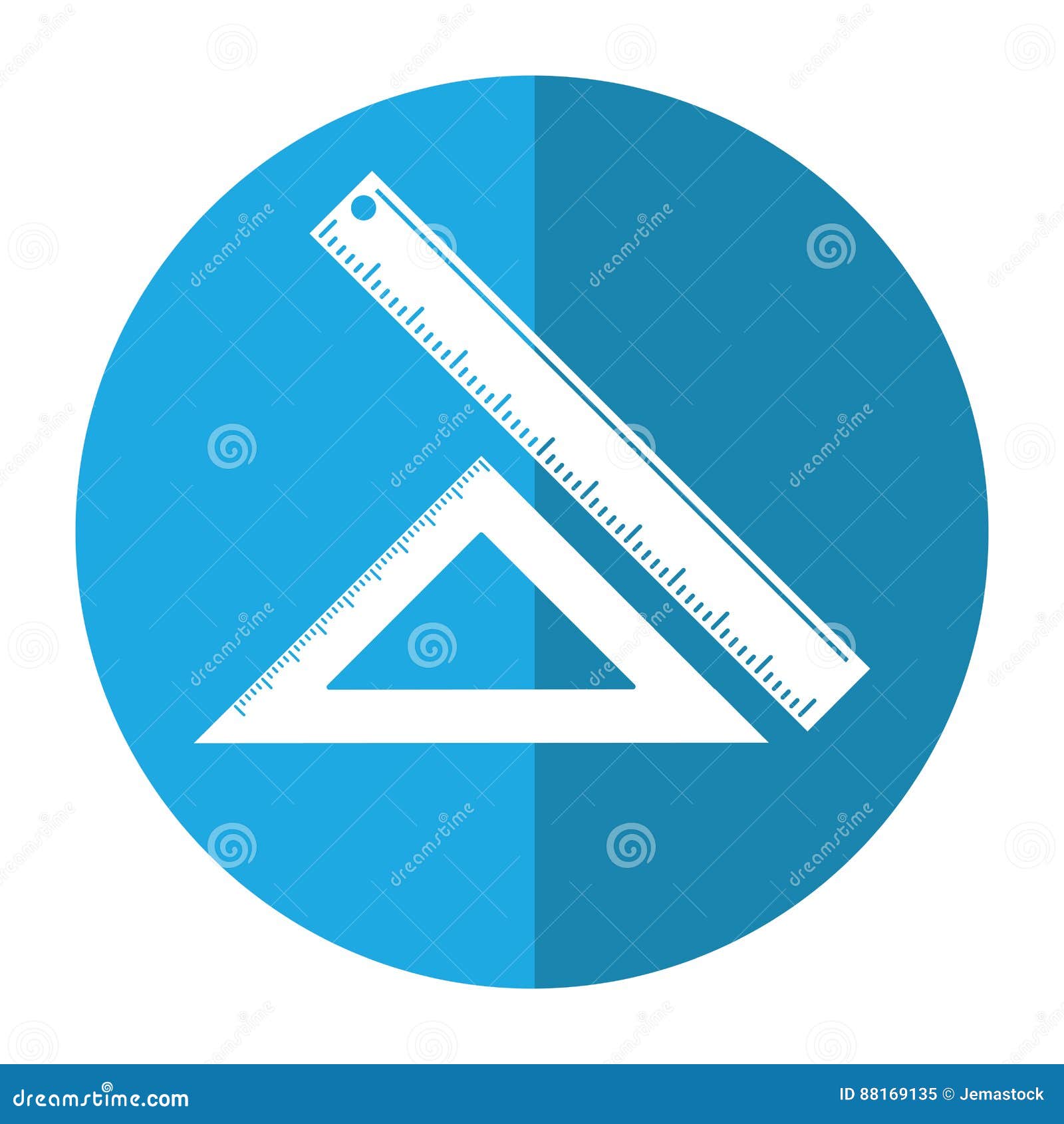 Triangle Ruler Measuring School Shadow Stock Illustration ...