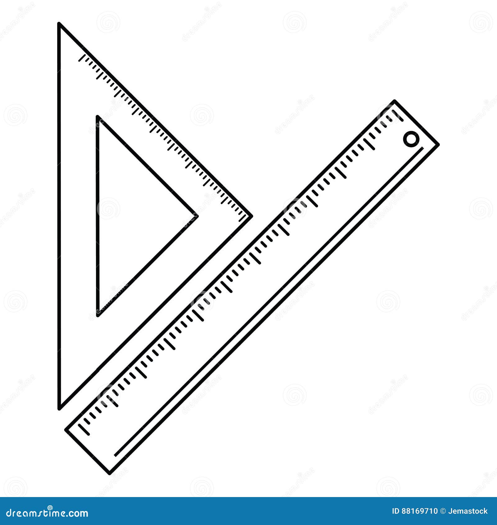 Triangle Ruler Measuring School Thin Line Stock Illustration ...