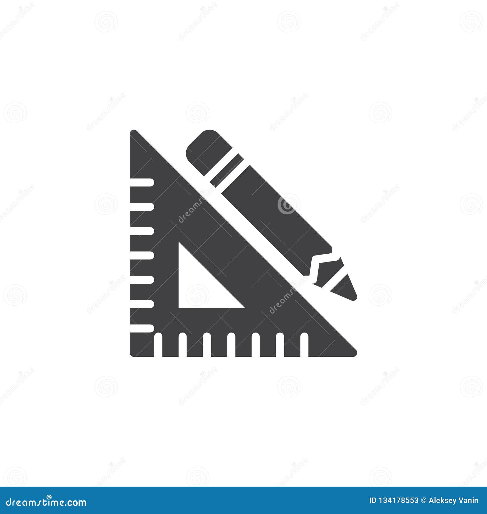 Triangle Ruler and Pencil Vector Icon Stock Vector - Illustration of ...