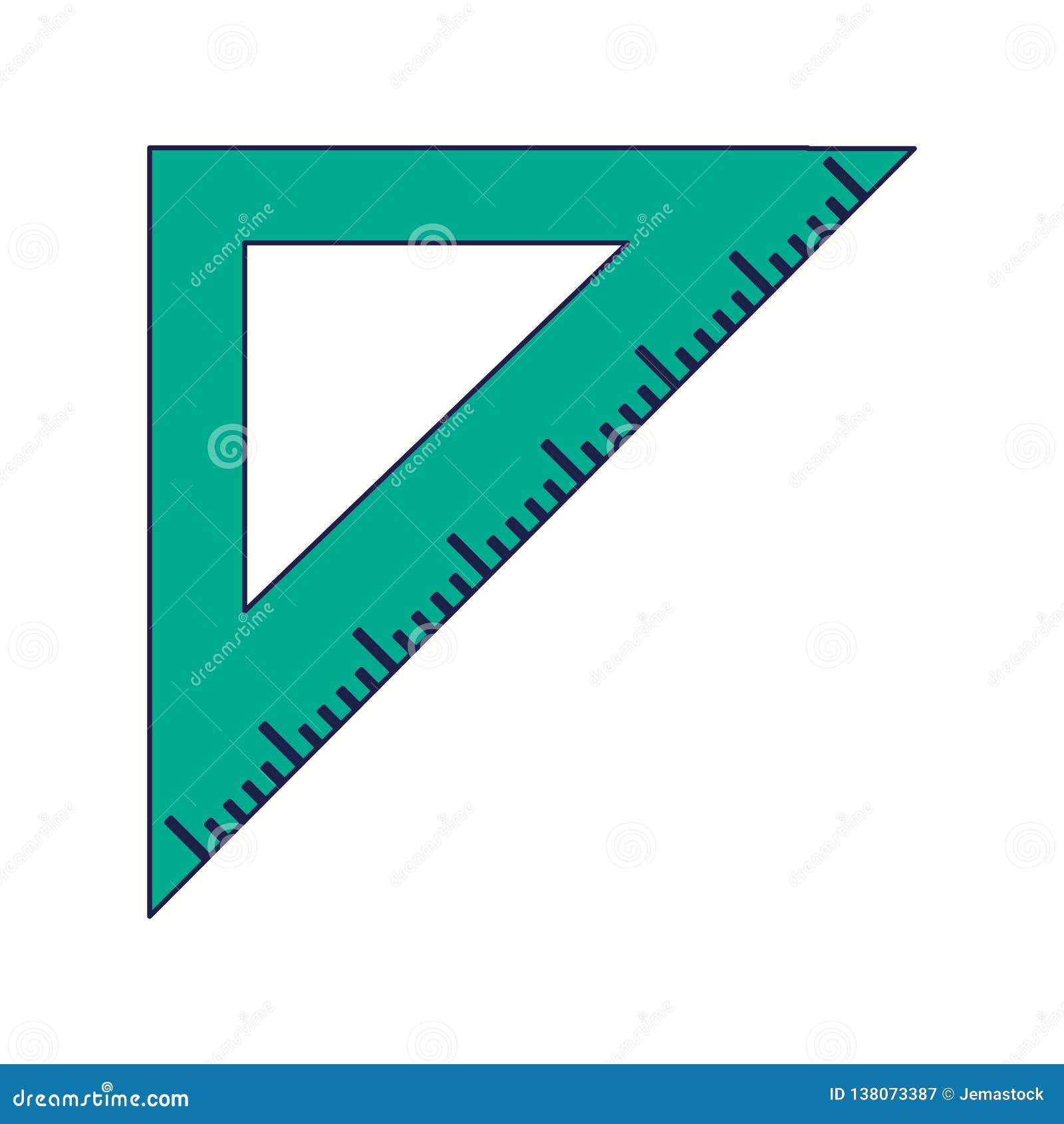 Triangle ruler symbol stock vector. Illustration of school - 138073387