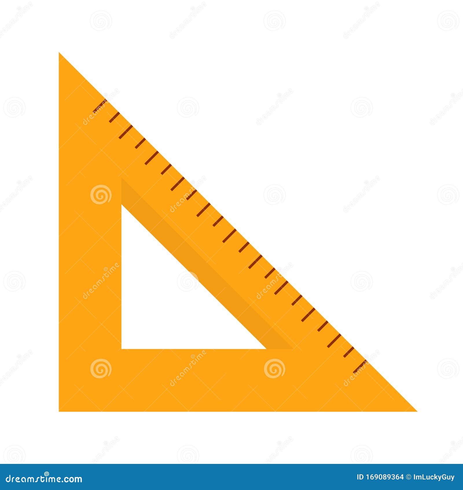Triangle Ruler Vector Isolated. Yellow Tool, School Stationery Stock ...