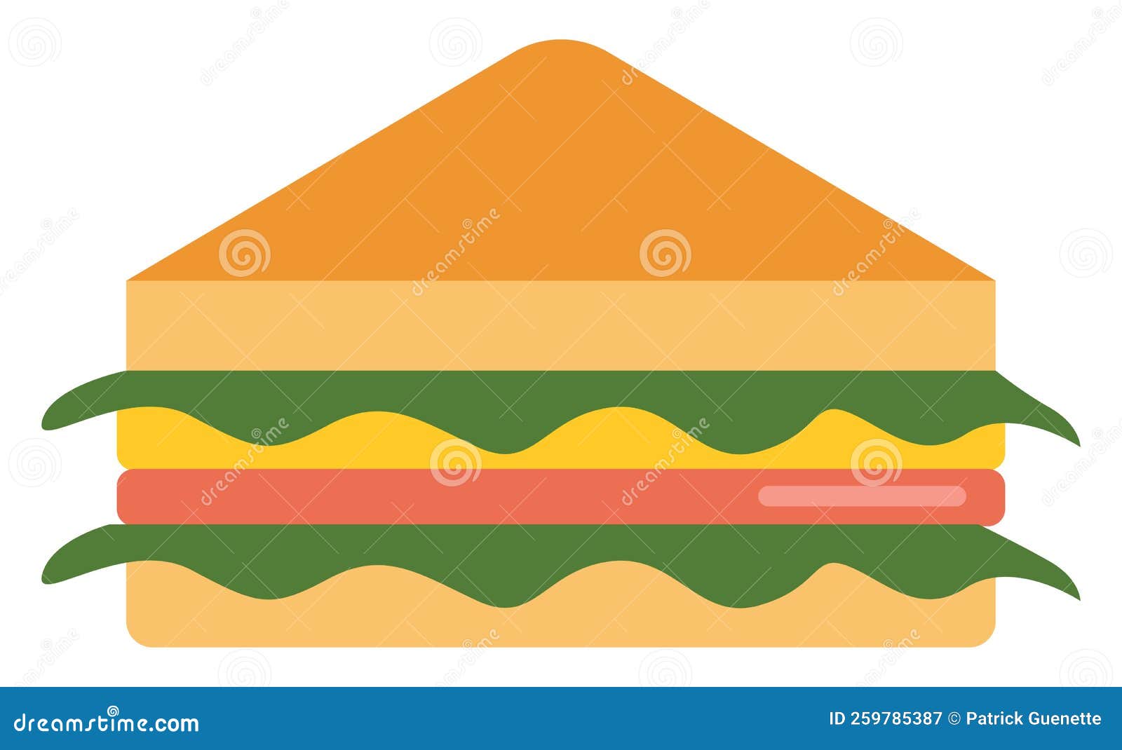 Triangle sandwich, icon stock vector. Illustration of fresh - 259785387